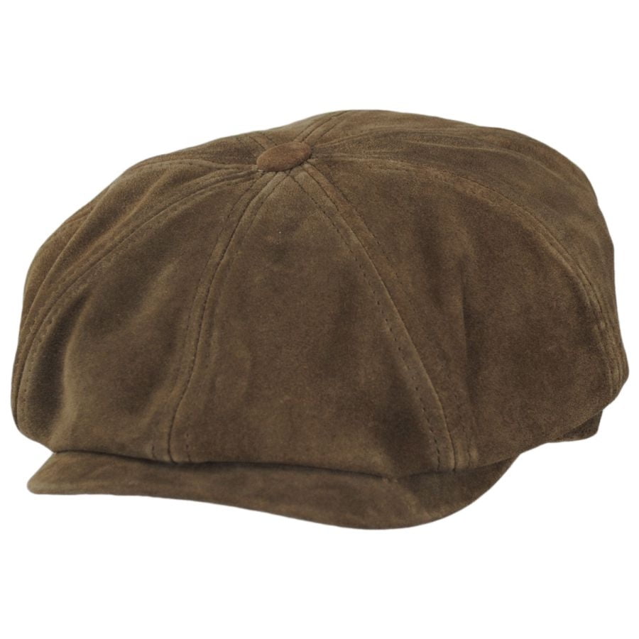 Hatteras Split Calf Leather Newsboy Cap - M - Camel - Walmart.com