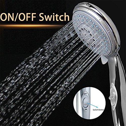 Hausun Handheld Shower Head With On Off Switch 5 Spray Settings 6 5