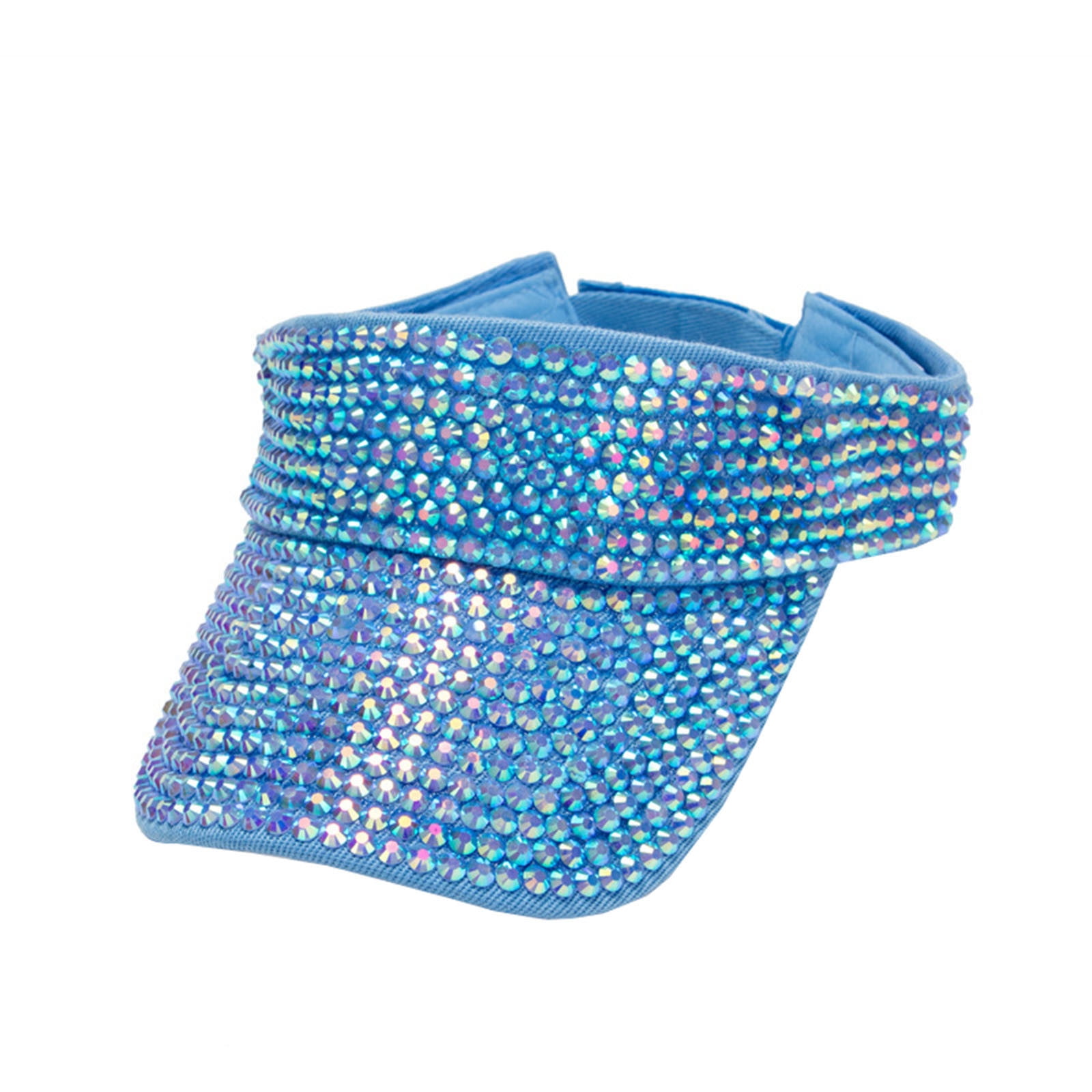 Hauaitttt Bling Rhinestones Sport Hats Adjustable Summer Cap Visor Caps ...