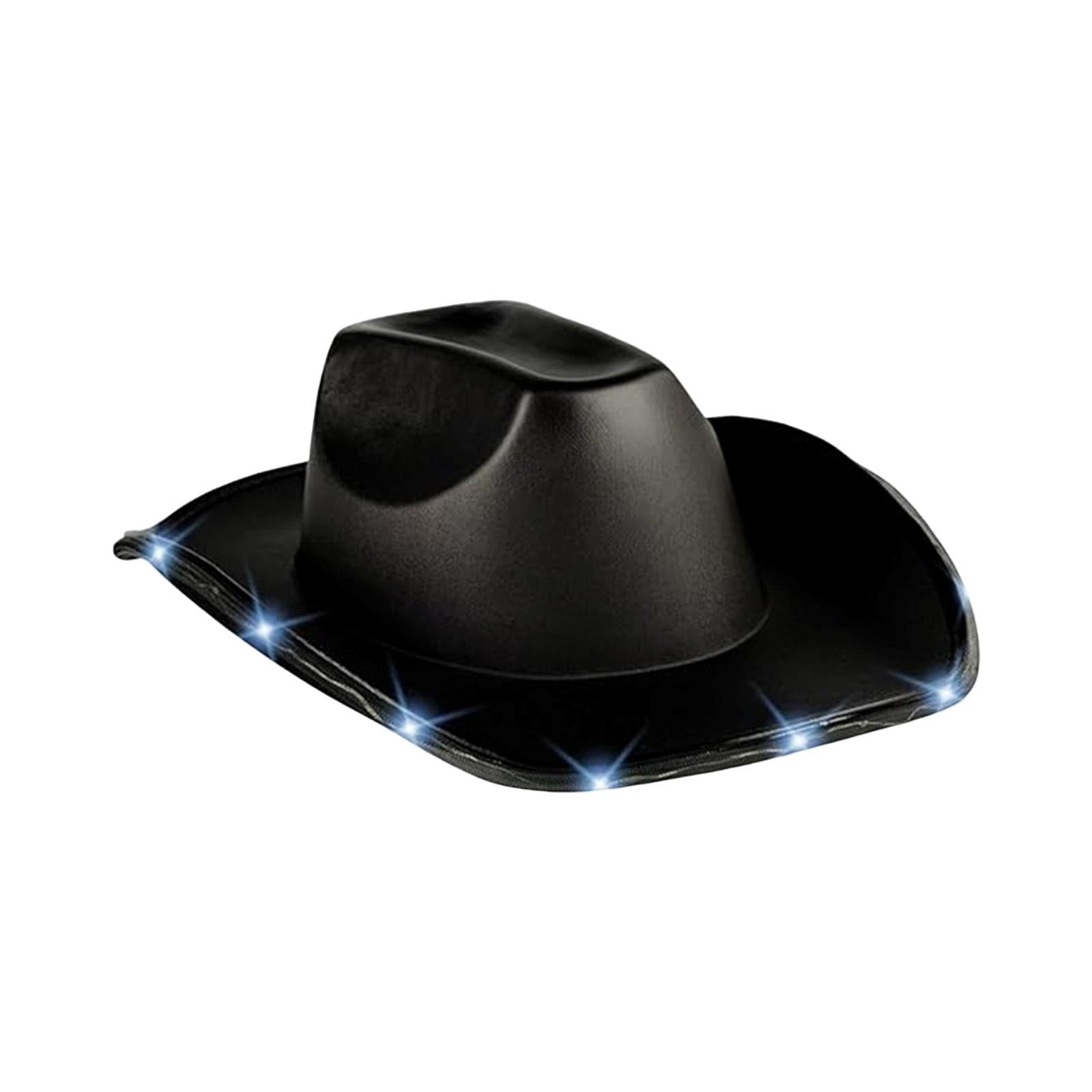 Hauaitttt Colorful Hot Stamped Fabric Cowboy Hat with Lights Ma Rdi Gr ...