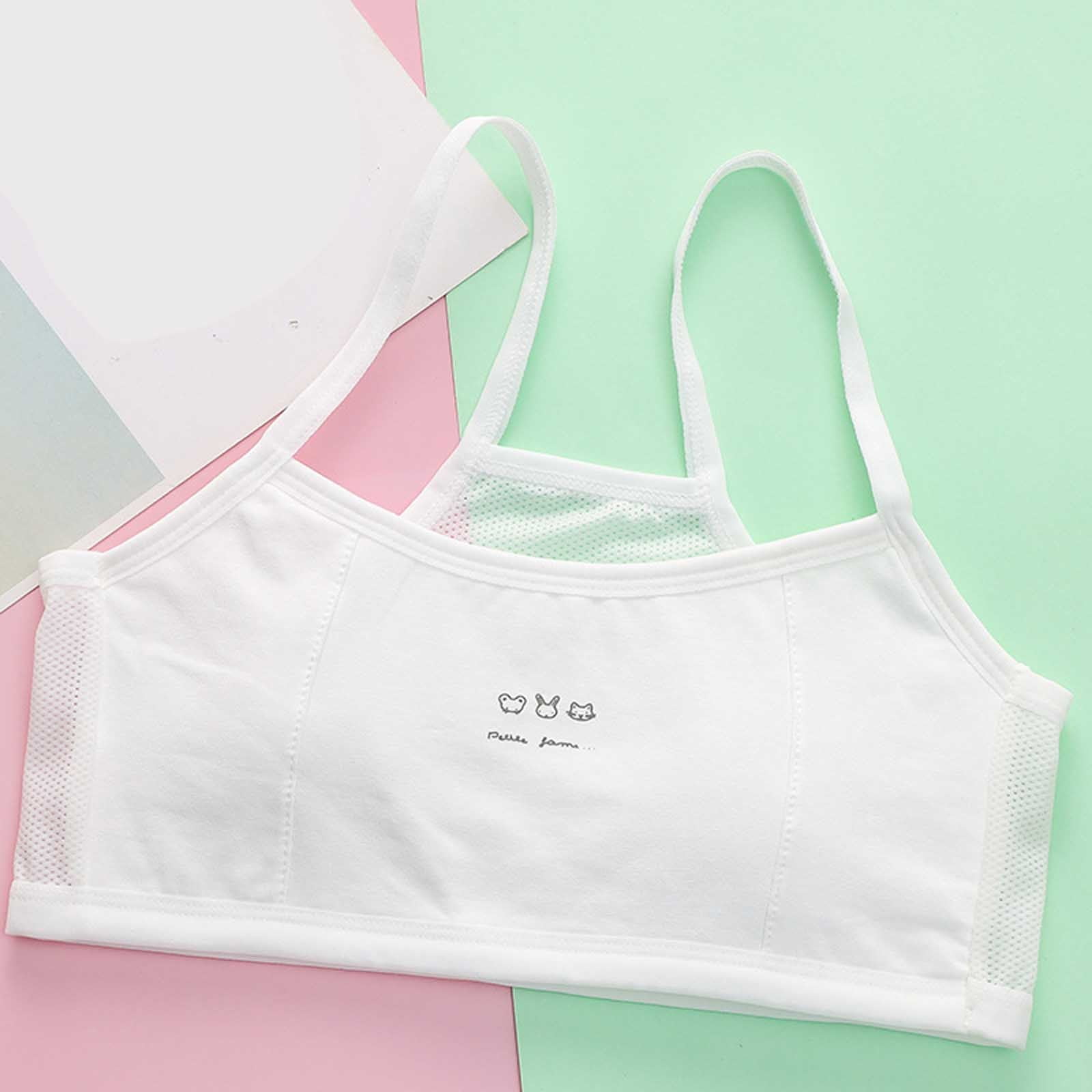 Hauaitttt Crop Top Bra Girls Seamless Sports Bra Training White Teen ...