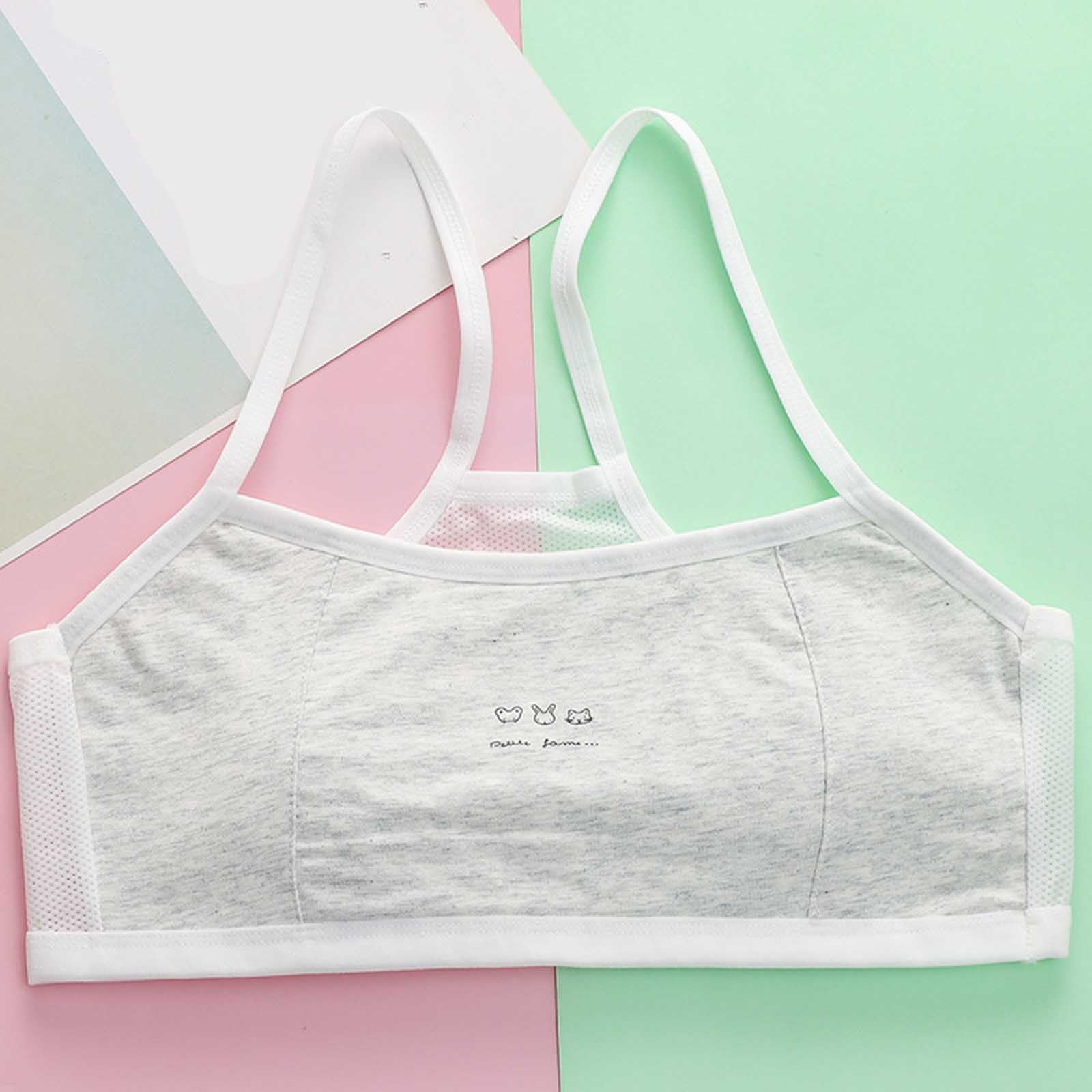 Hauaitttt Crop Top Bra Girls Seamless Sports Bra Training White Teen ...