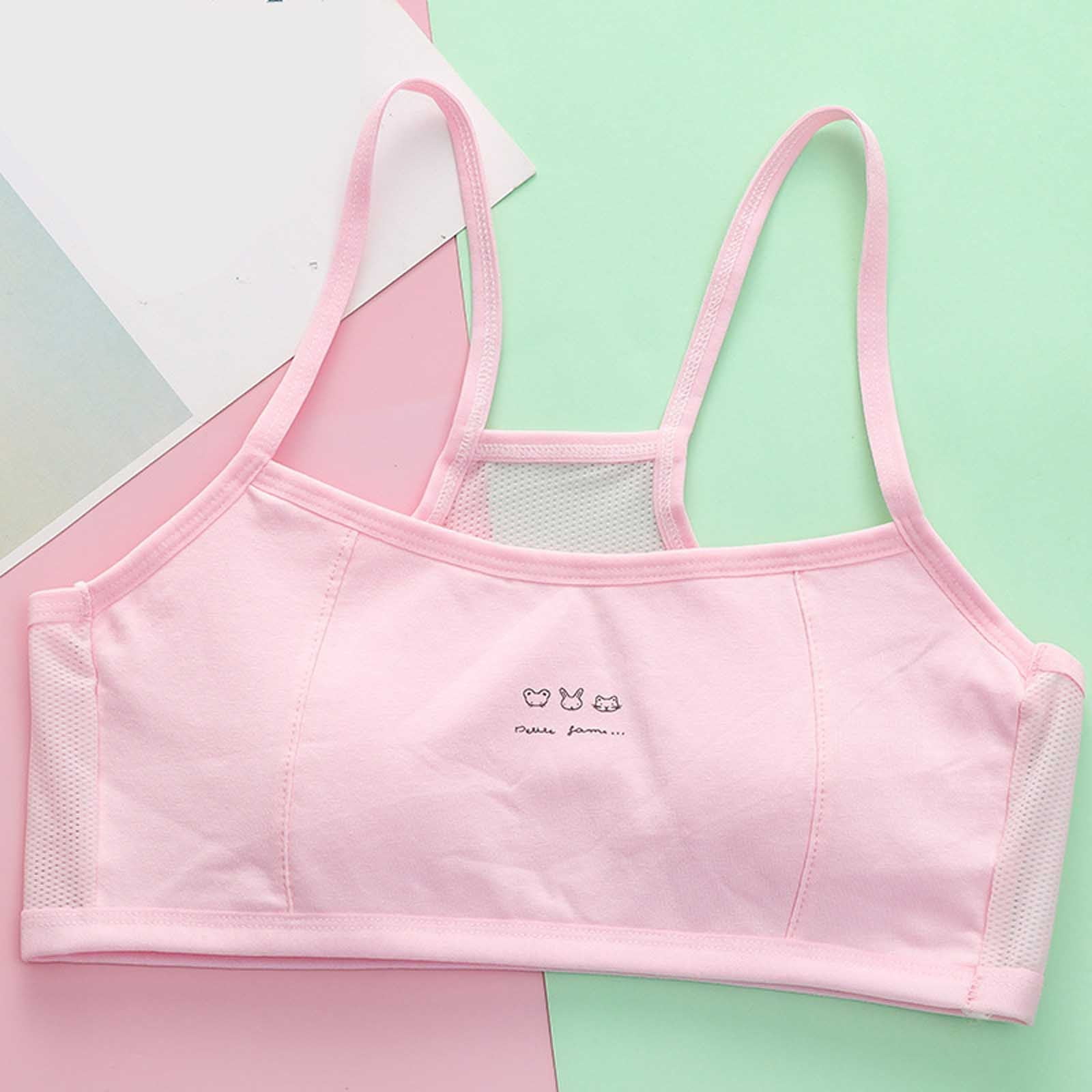 Hauaitttt Crop Top Bra Girls Seamless Sports Bra Training White Teen ...