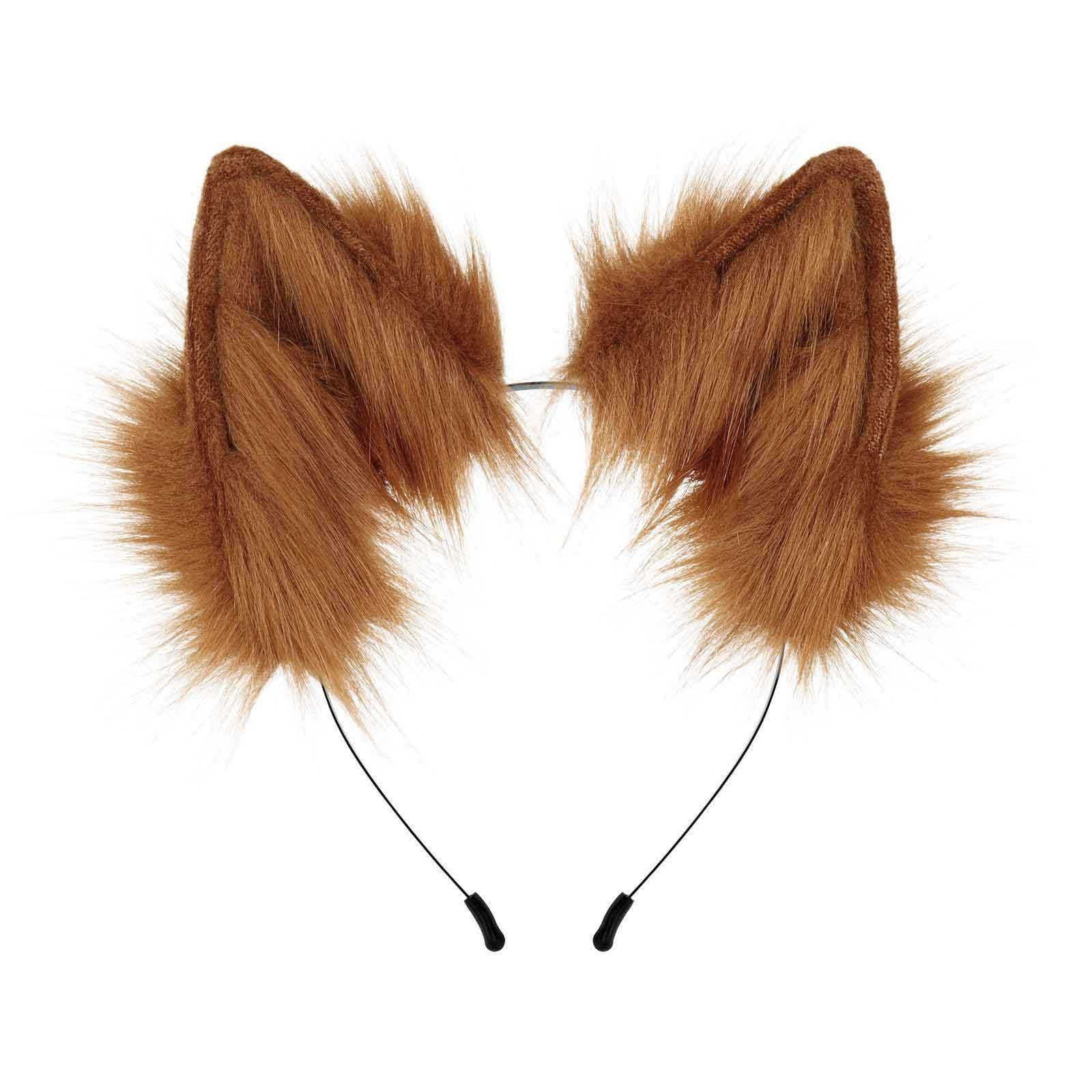 Hauaitttt Handmade Wolf Ears Headband Party Accessories Hair Headband ...