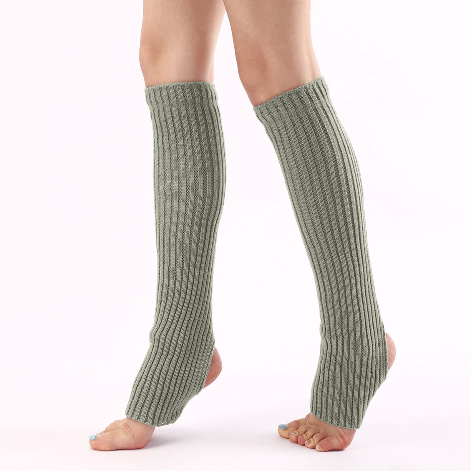 Hauaitttt Long Leg Warmer Womens Men 80s Party Ribbed Knit Dance Sports ...