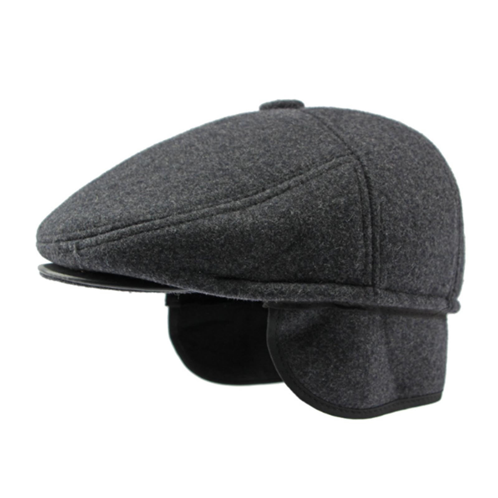 Hauaitttt MenFall and Winter Ear Warm Tongue Cap British Retro Beret ...