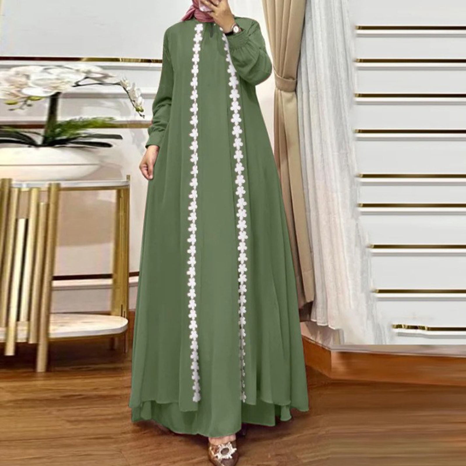 Hauaitttt New Women's Solid Color Long Robe with Fashionable ...