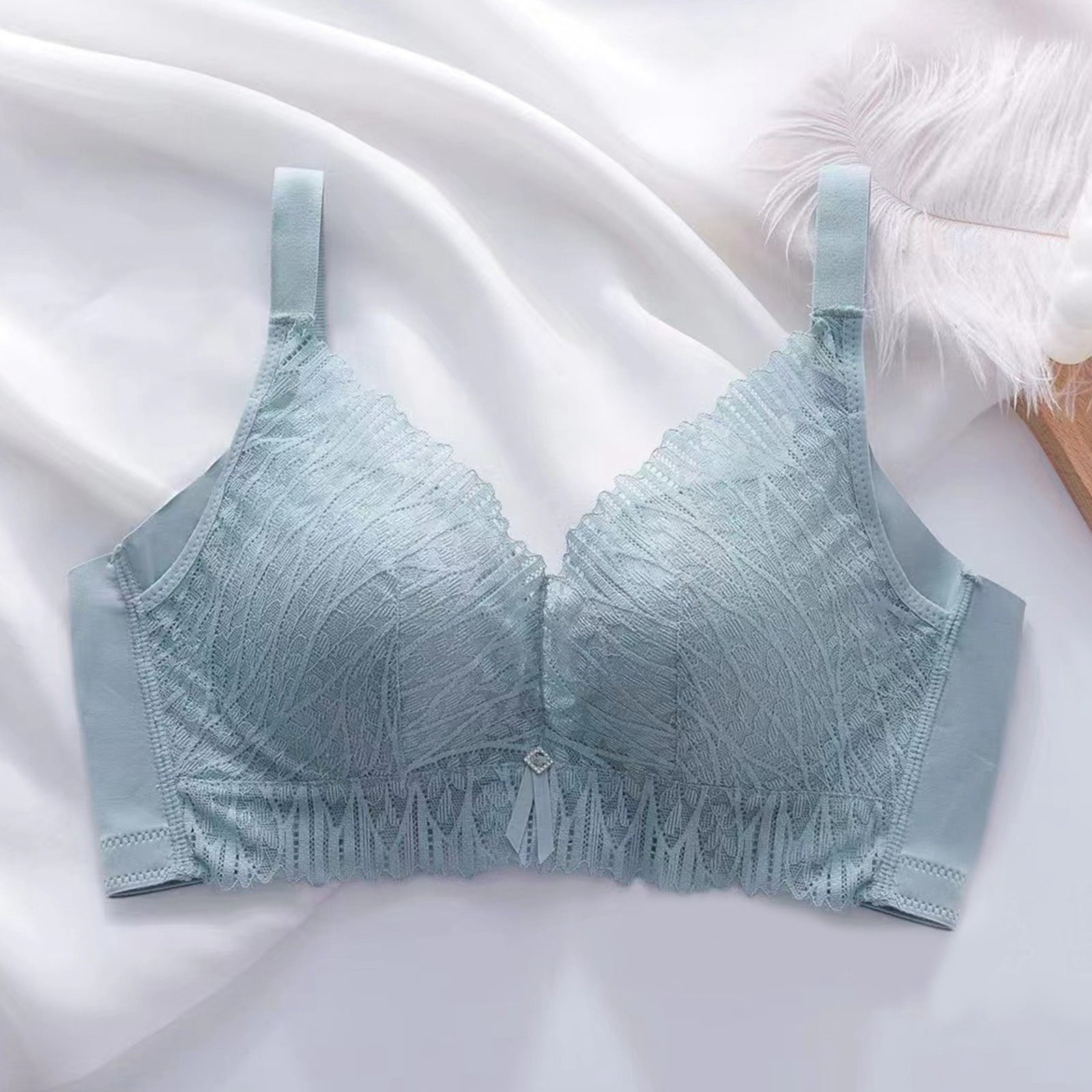 Hauaitttt No Rims Hand Cups No Side Bone Adjustment Lace Edge Small Chest Push up Bra Woman Bras ...