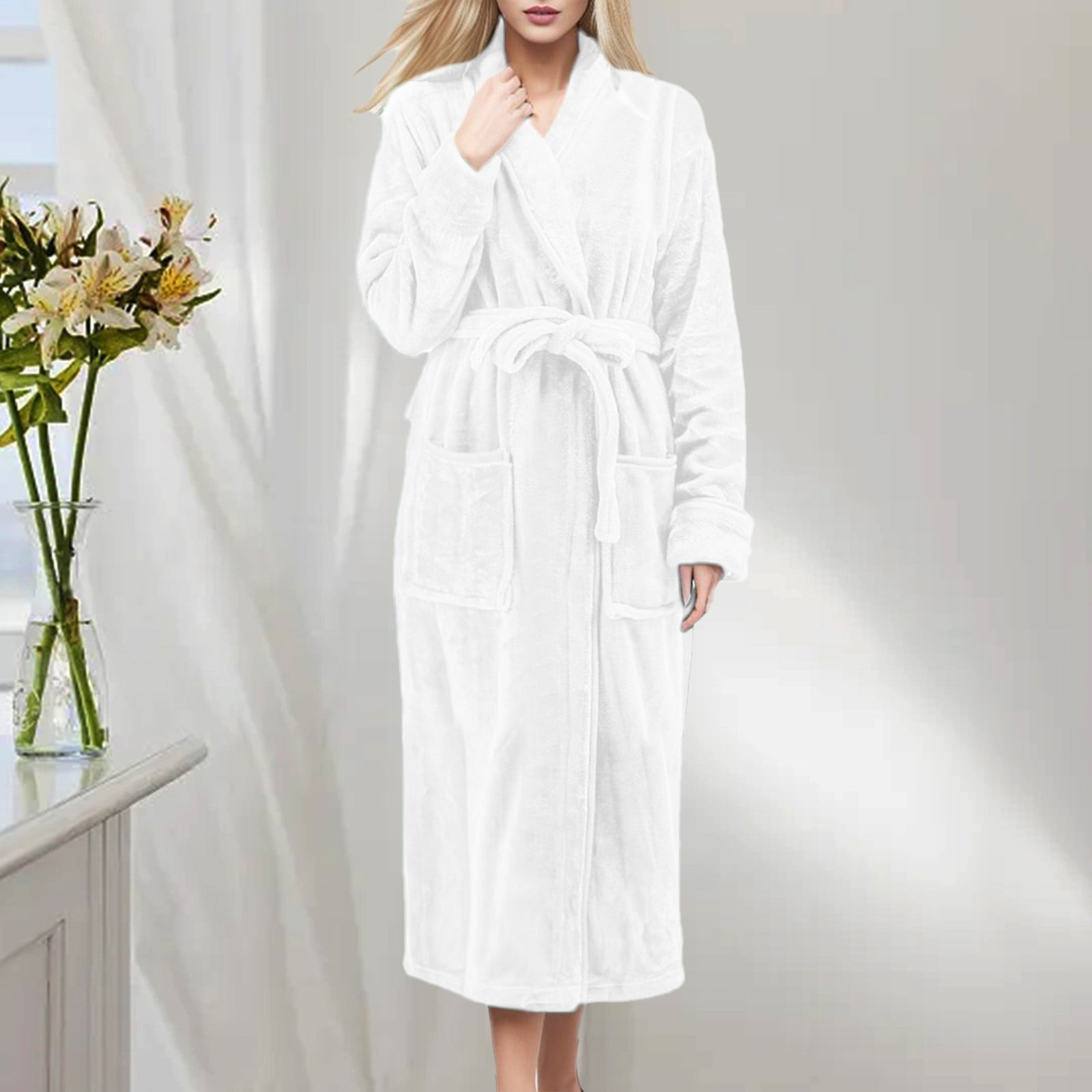 Hauaitttt Robes for Women Long Cloth Robes for Women Plus Size Bathrobe ...