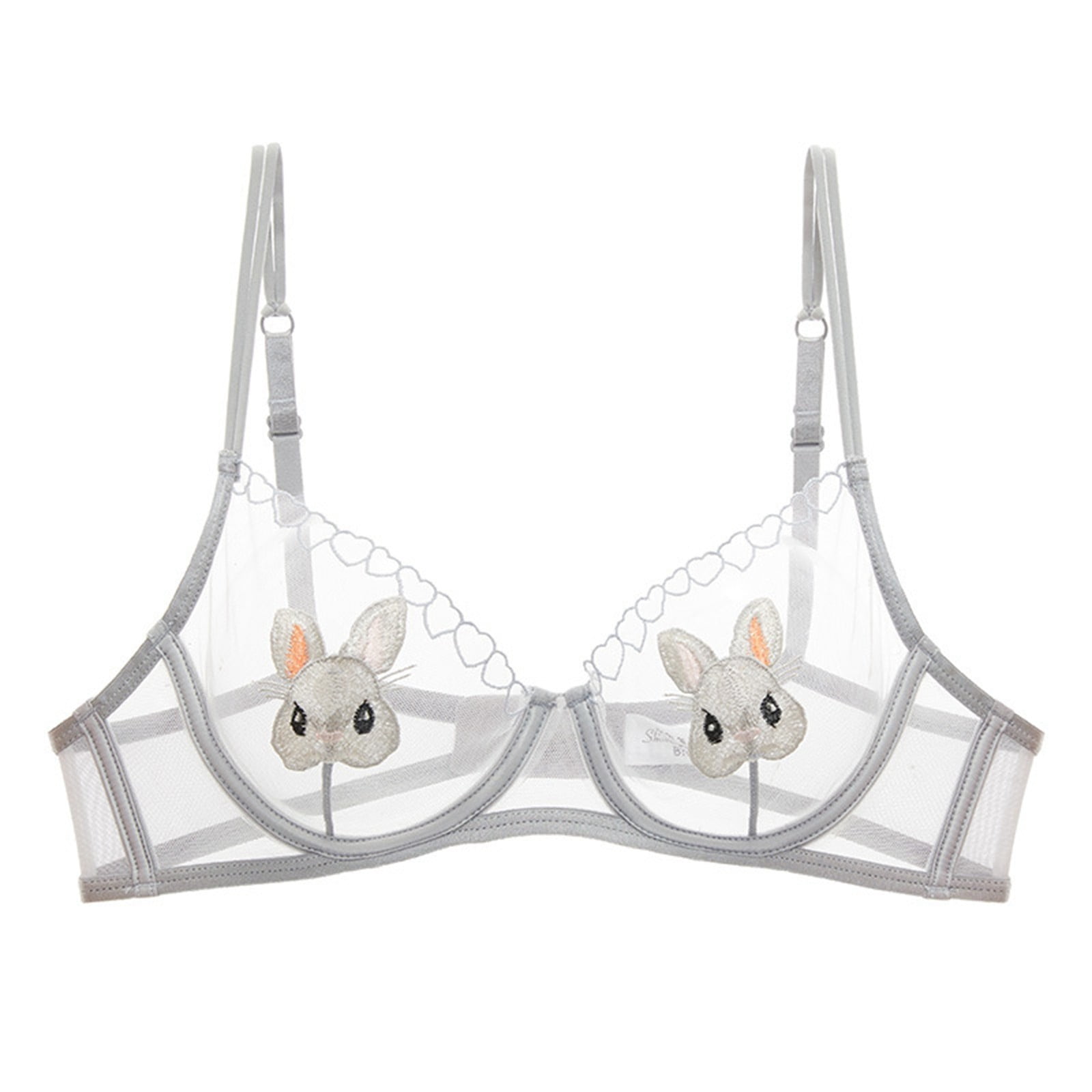 Hauaitttt Sexy Underwear Women's Pure Desire Rabbit Lace Bra Big Appear ...