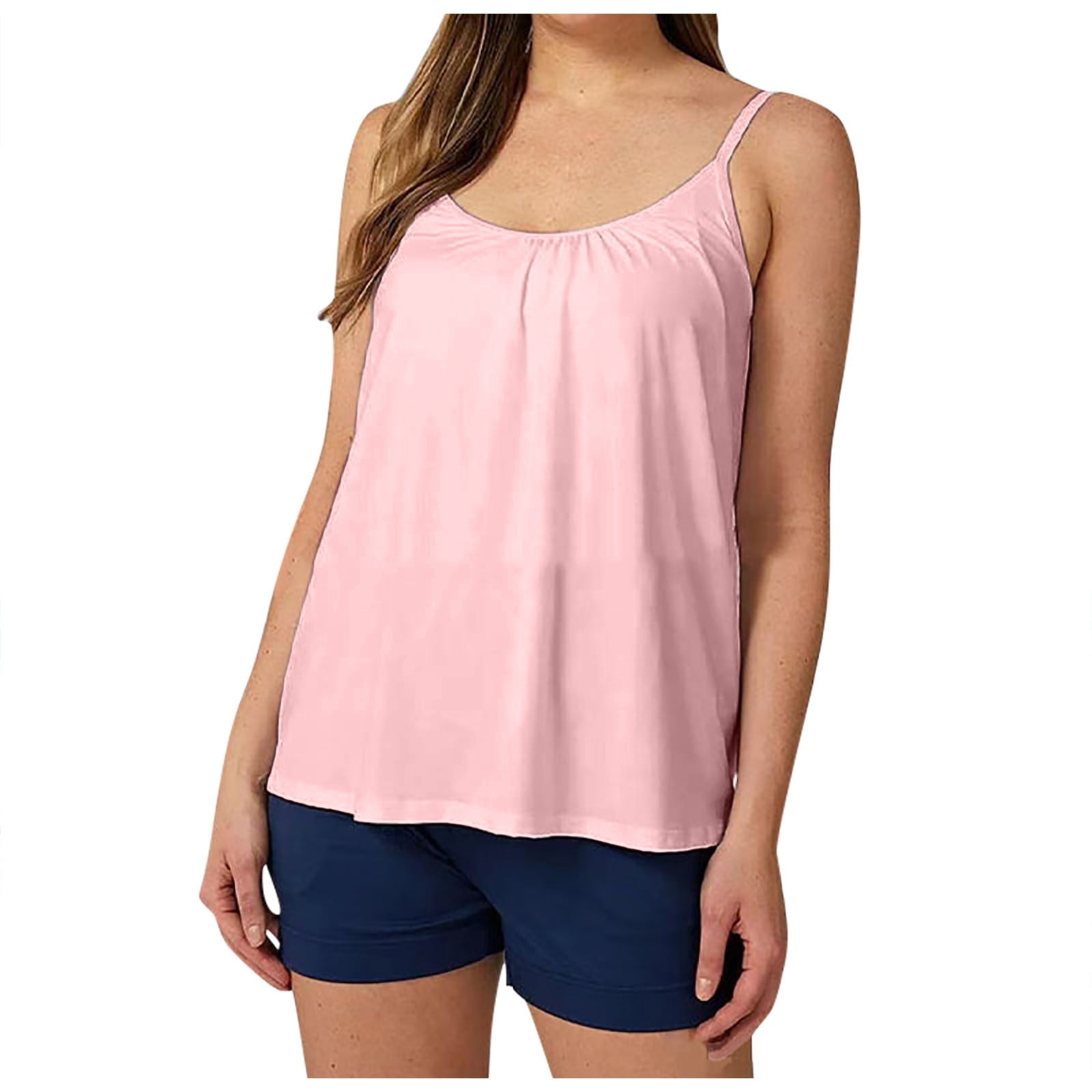 Hauaitttt Shelf Bra Camisoles Adjustable Spaghetti Strap Tank Tops ...