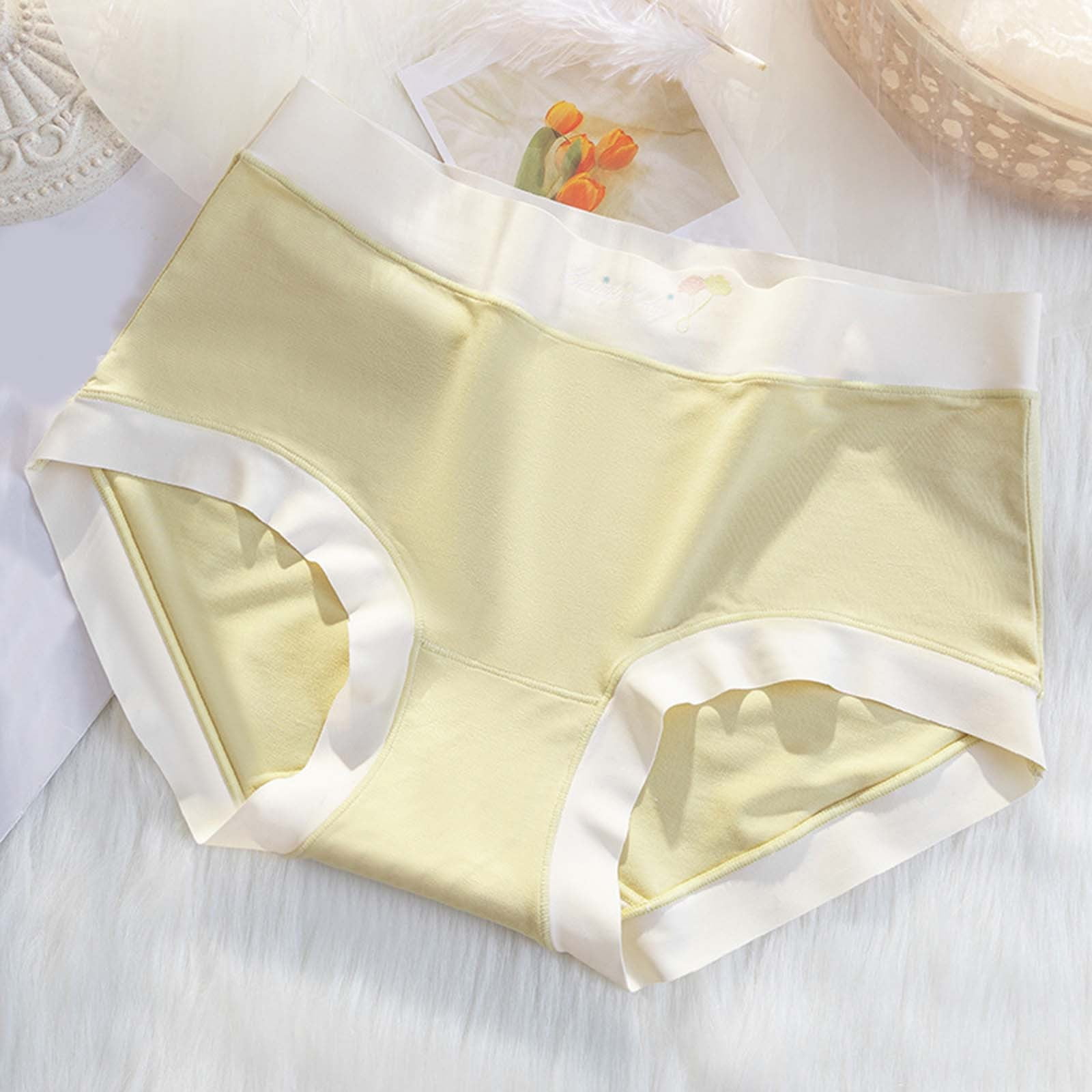 Hauaitttt Silk Crotch Seamless Women's Underwear Mid Rise Comfortable ...
