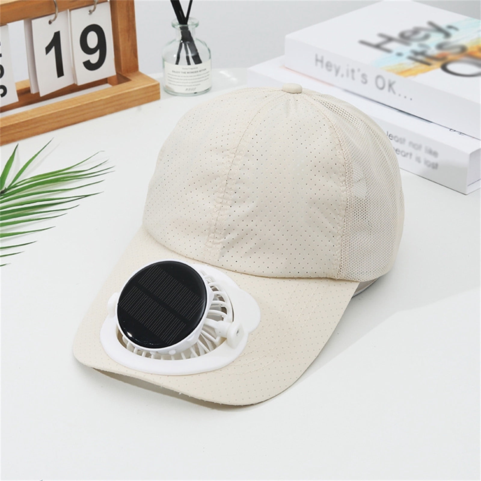 Hauaitttt Solar Fan Sun Hat for Women Men Outdoor Hiking Walking ...