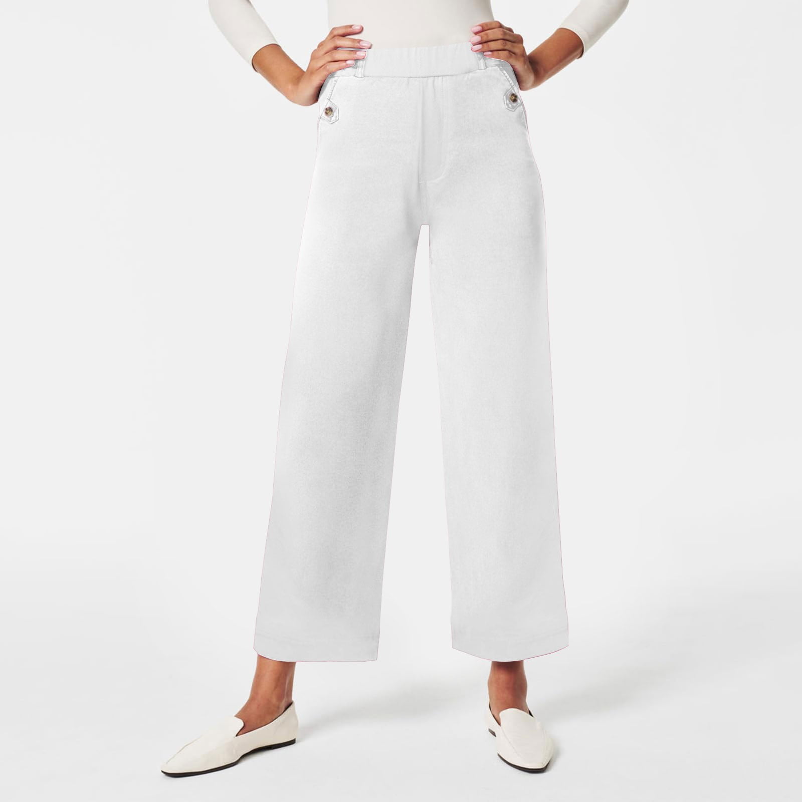 Hauaitttt Twill Cropped Wide Leg Pant Plus Size Wide Leg Petite Crop ...