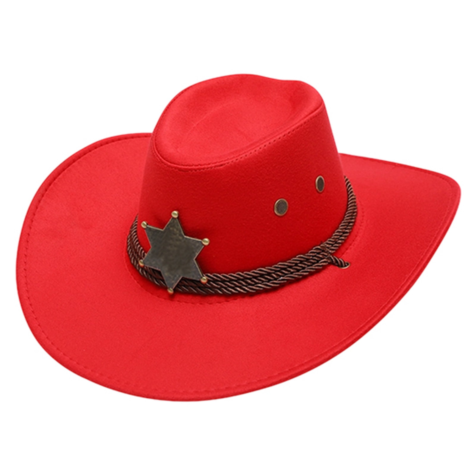 Hauaitttt Western Cowboy Hat for Men Women Vintage Style with Star ...