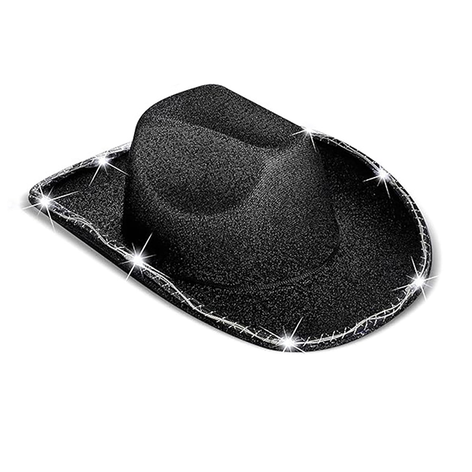 Hauaitttt Western Cowboy Style Hat Glitter Suitable for Party Stage ...