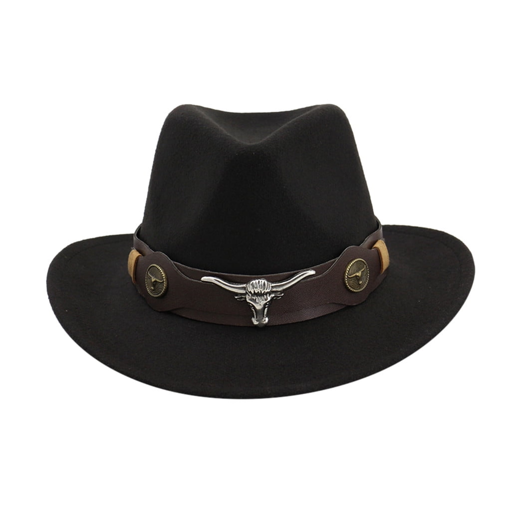 Hauaitttt Winter Men & Women's Woven Cowboy Hat Classic Cattleman ...