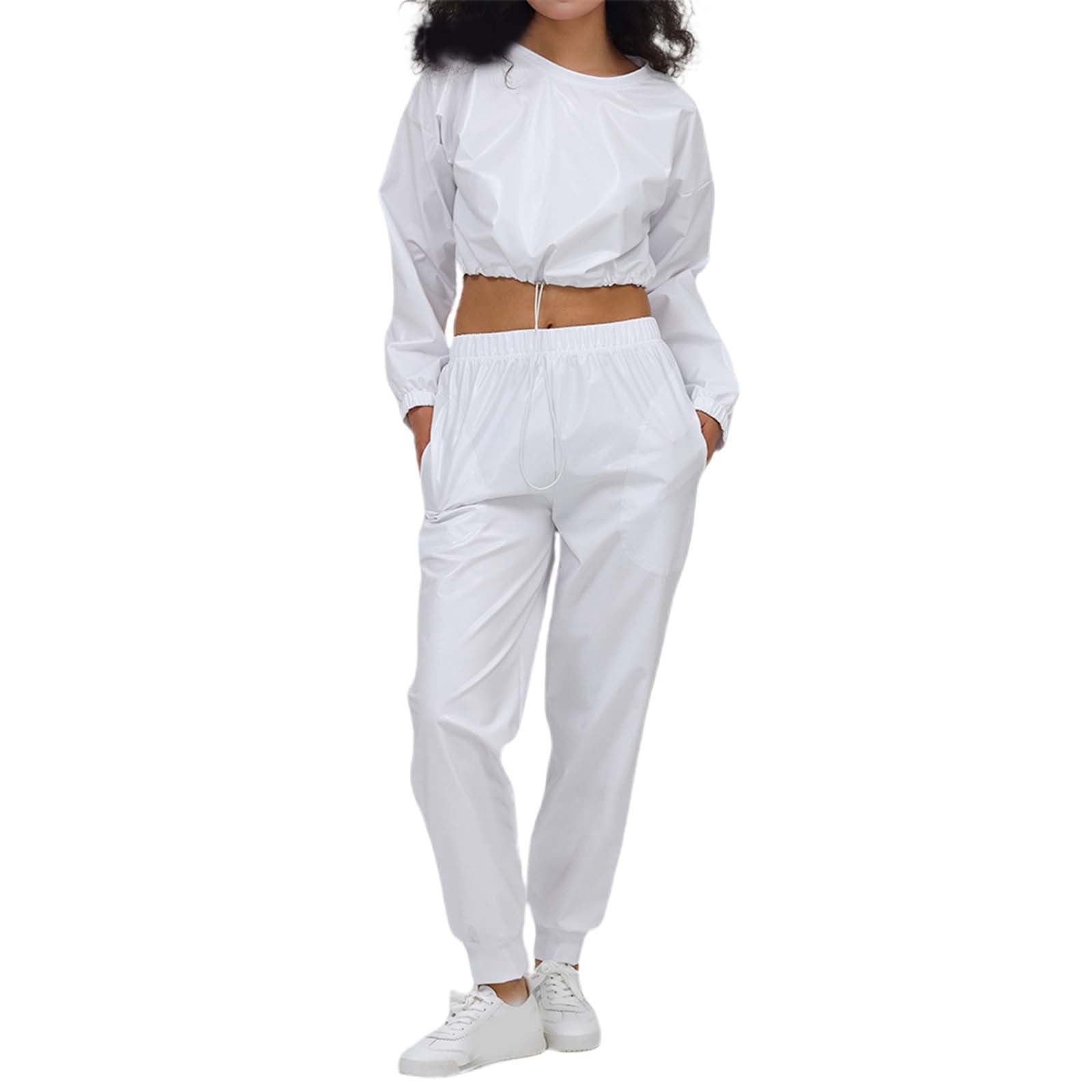 Hauaitttt Women Carnival Clothing Long Sleeve Shiny Metallic Top ...