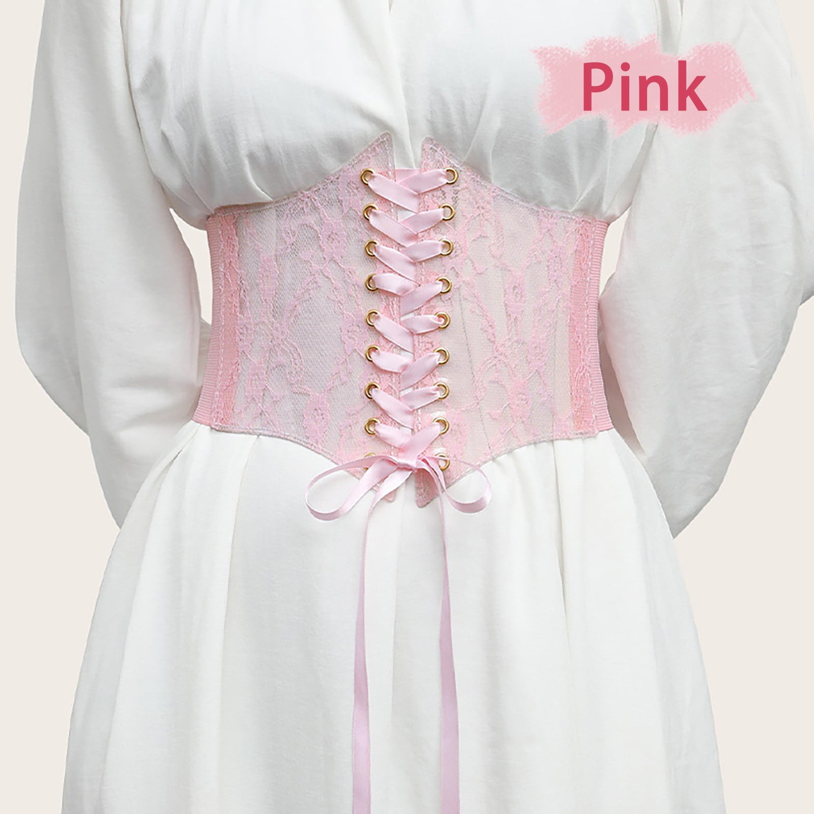 Hauaitttt Women Corset Belt Tops Lace up Waist Belt Strapless Underbust ...