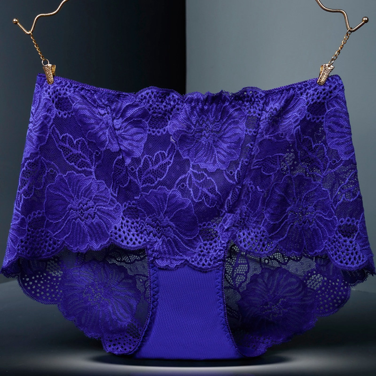 Hauaitttt Women Floral Lace High Waist Underwear Full Coverage Panties ...