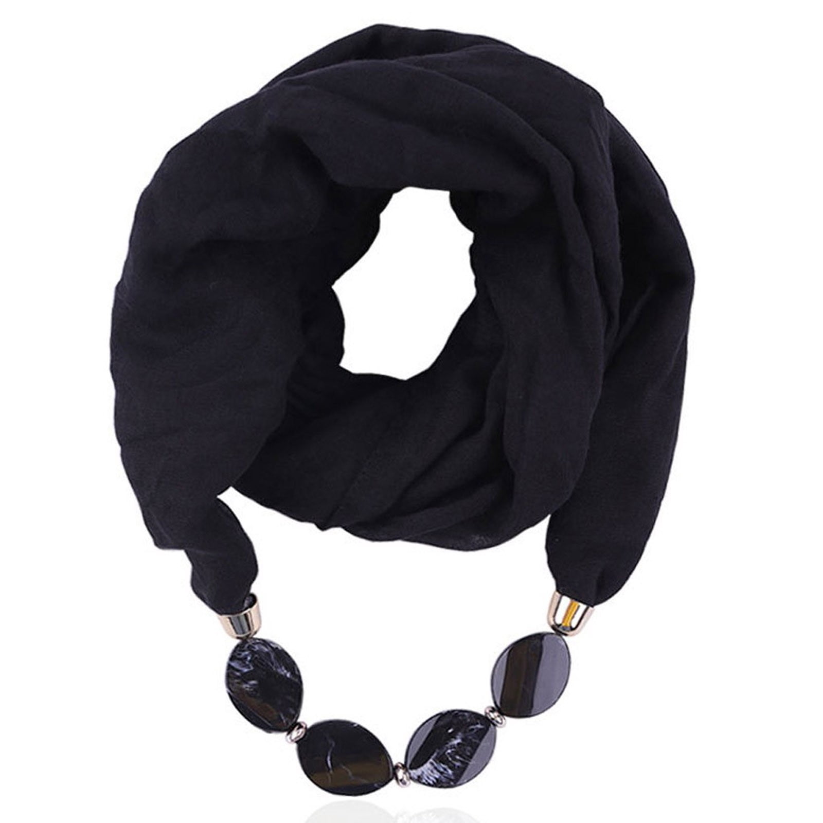Hauaitttt Women Necklace Pendant Scarf Ethnic Style Soft Necklace Scarf ...