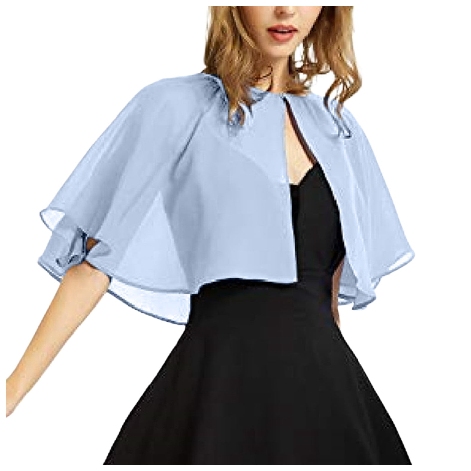 Hauaitttt Women Soft Chiffon Shawl Wraps for Evening Dress Wedding Cape ...