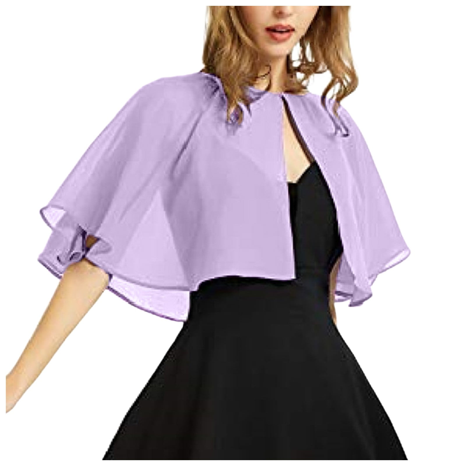 Hauaitttt Women Soft Chiffon Shawl Wraps for Evening Dress Wedding Cape ...