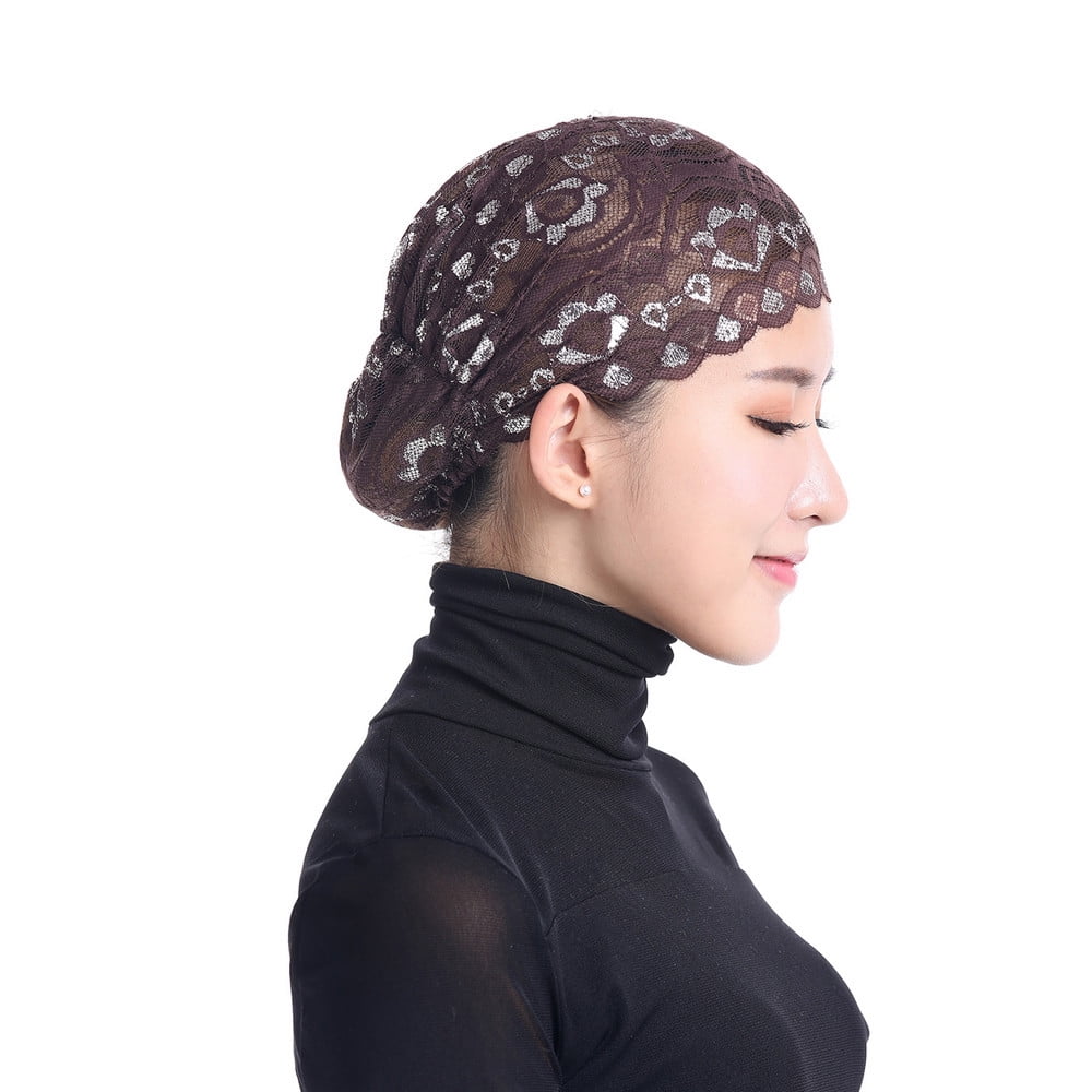 Women Stretch Lace Turban Hat Chemo Cap Hair Loss Head Scarf Wrap Cap I ...