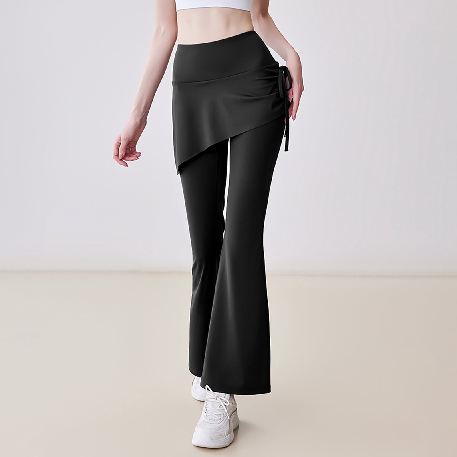 Hauaitttt Women Yoga Fitness Two Piece Glare Yoga Pants with High ...
