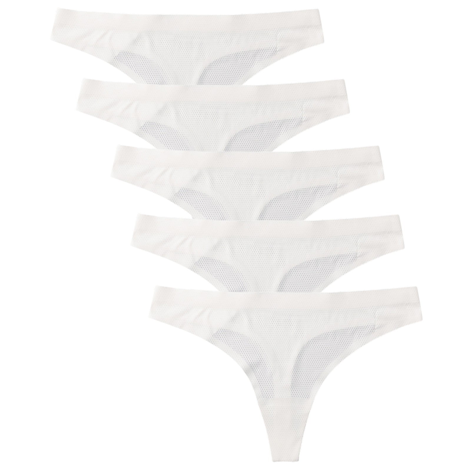 Hauaitttt Women's 5 Pack Sports Casual Seamless Perforated Thong Womens ...