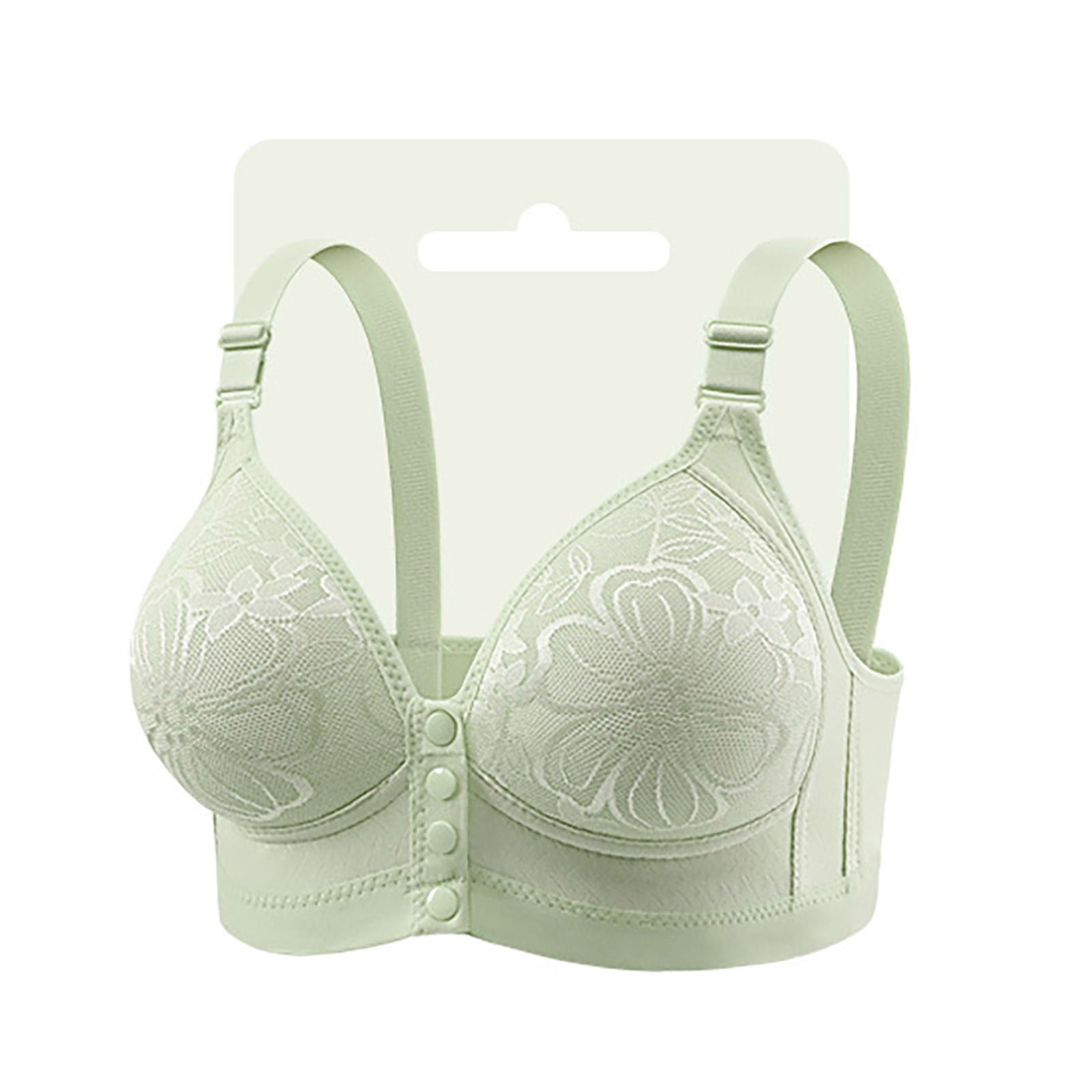 Hauaitttt Women's Fixed Cup Front Buckle Underwear for The Elderly Plus ...