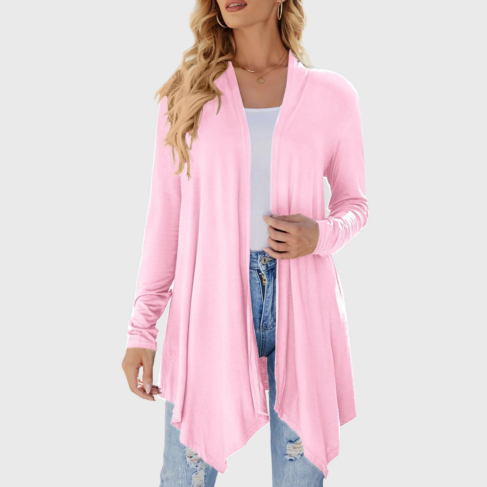 Hauaitttt Women's Sleeveless Cardigan Women's Summer Lightweight Open ...