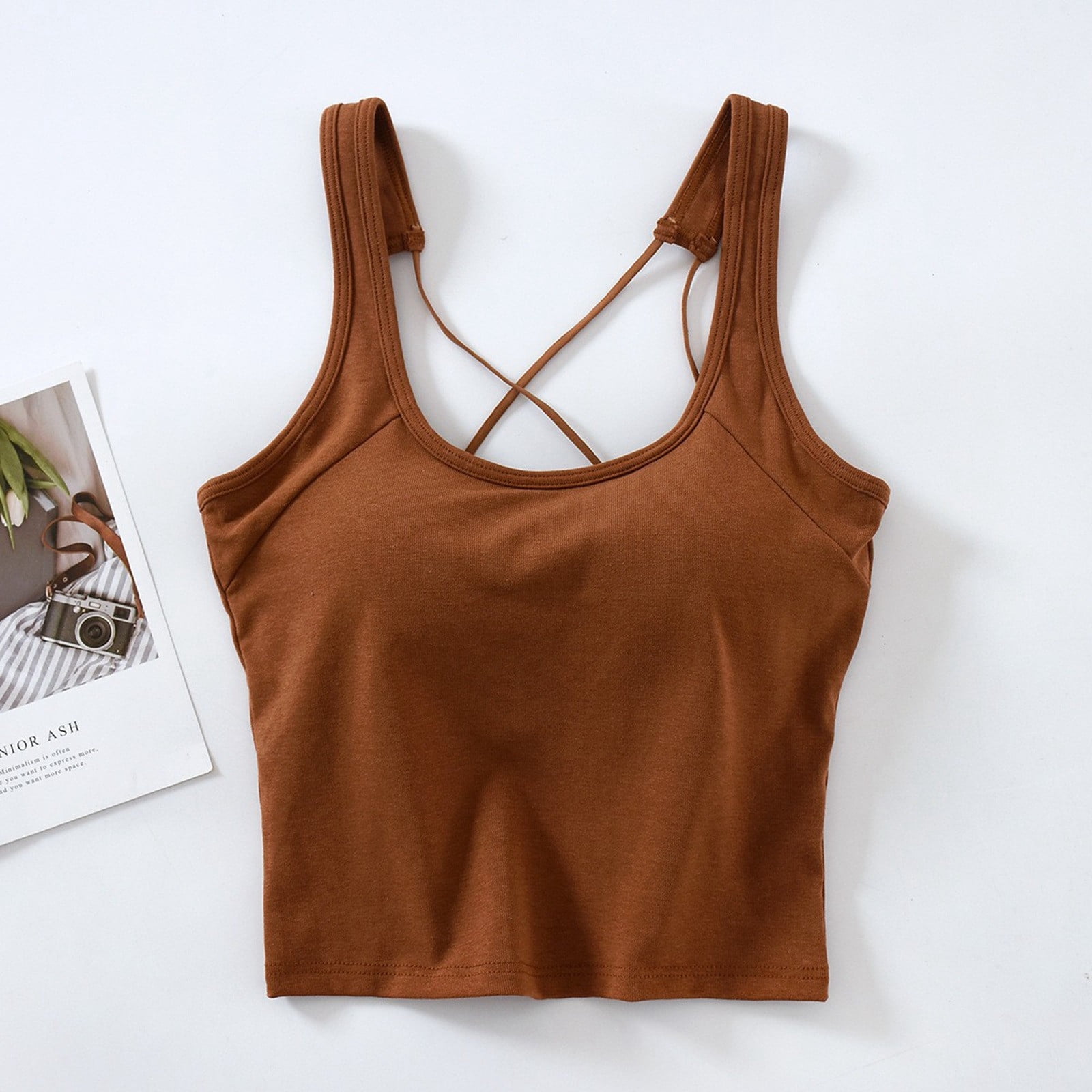 Hauaitttt Women's Solid Color Beautiful Back Thin Shoulder Straps Waist ...