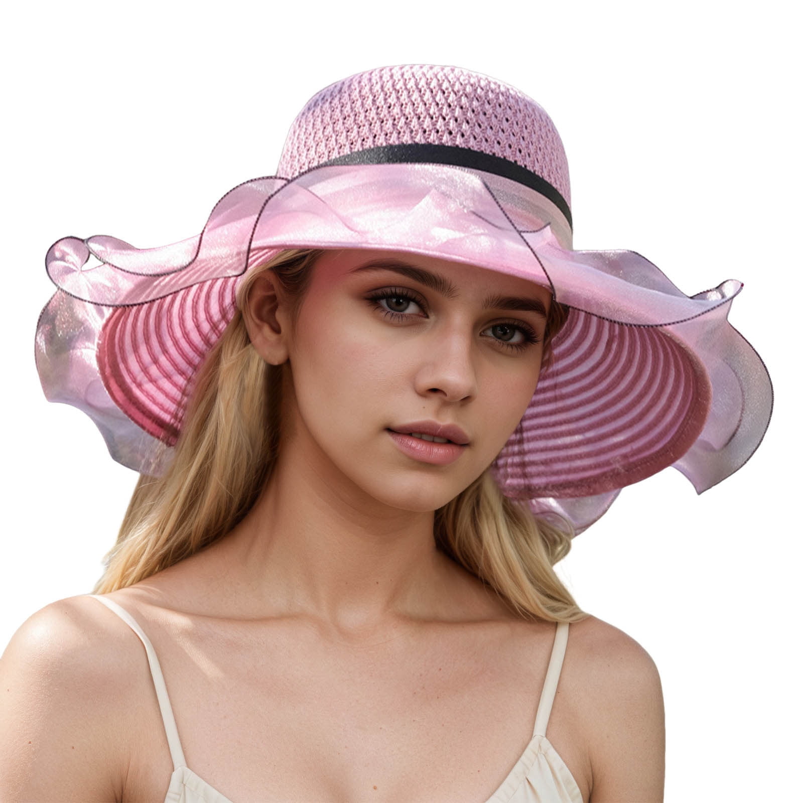 Hauaitttt Women's Summer Sun Hat Senior Sense Of Temperament Elegant ...