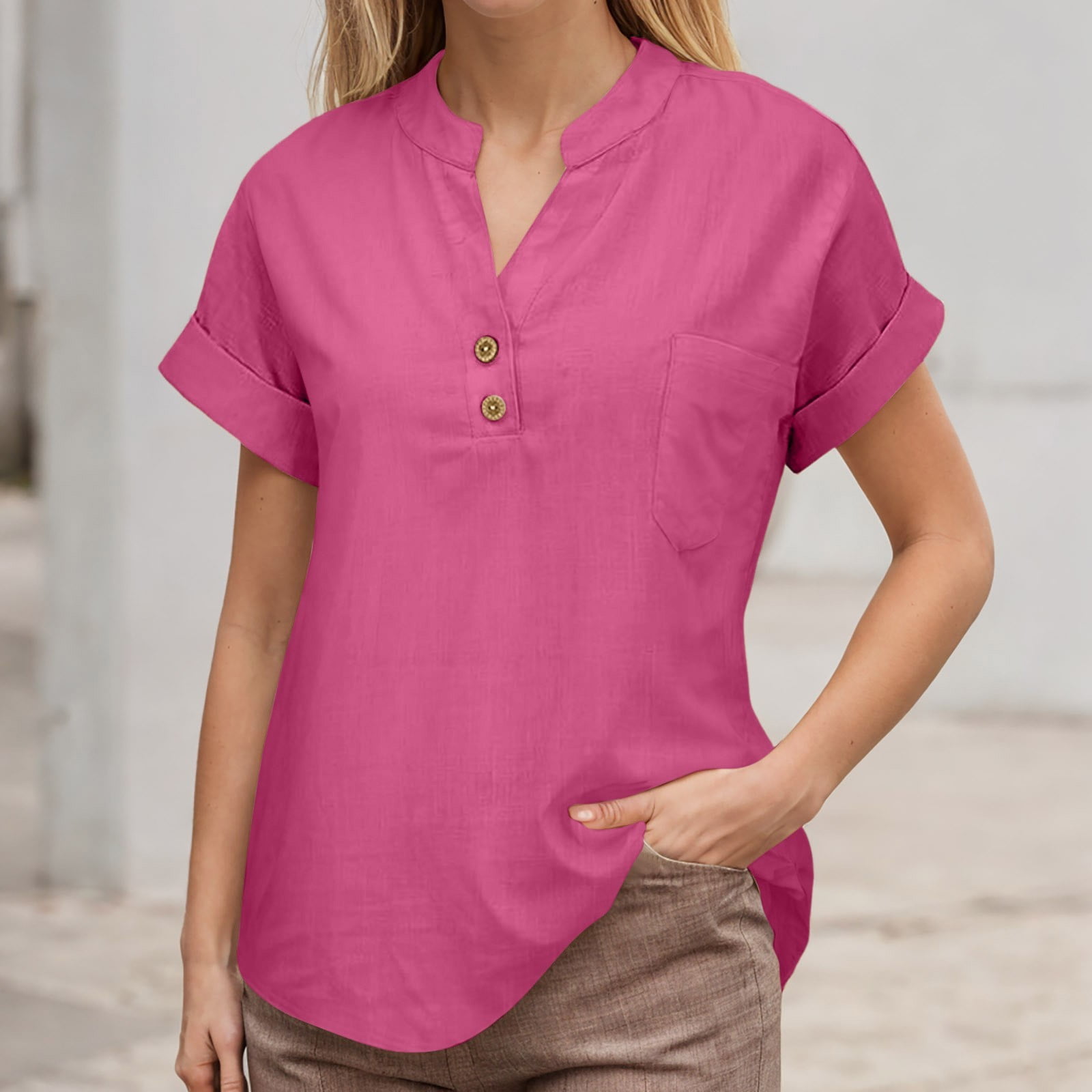 Hauaitttt Women's Summer Tank Loose Fit Pleated V Neck Sleeveless Top ...