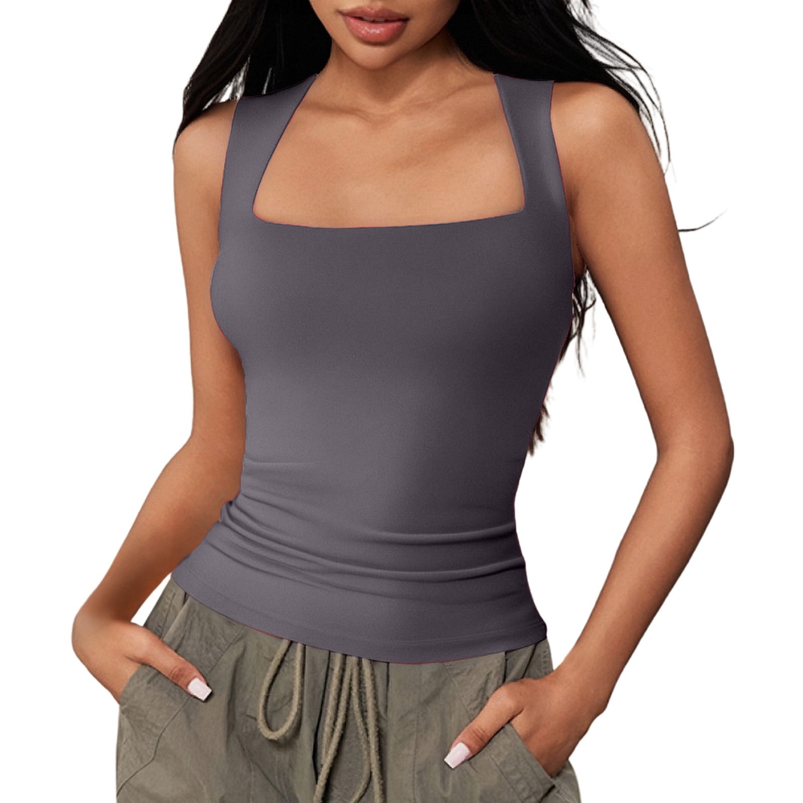 Hauaitttt Women's Tanks & for Everyday Wear Fitted Design and Style ...