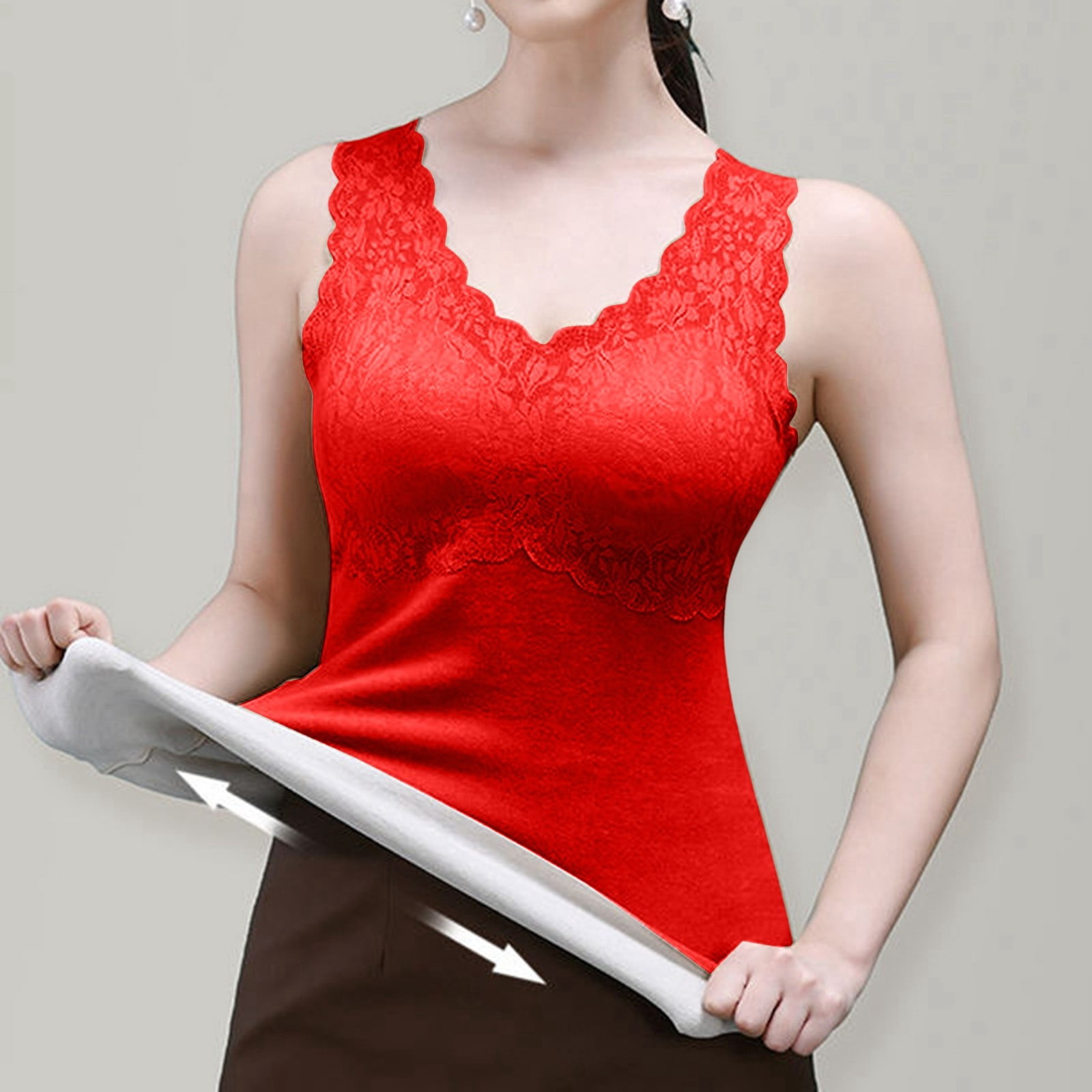 Hauaitttt Women's Thickened Thermal Vest with Built In Padding Fall ...
