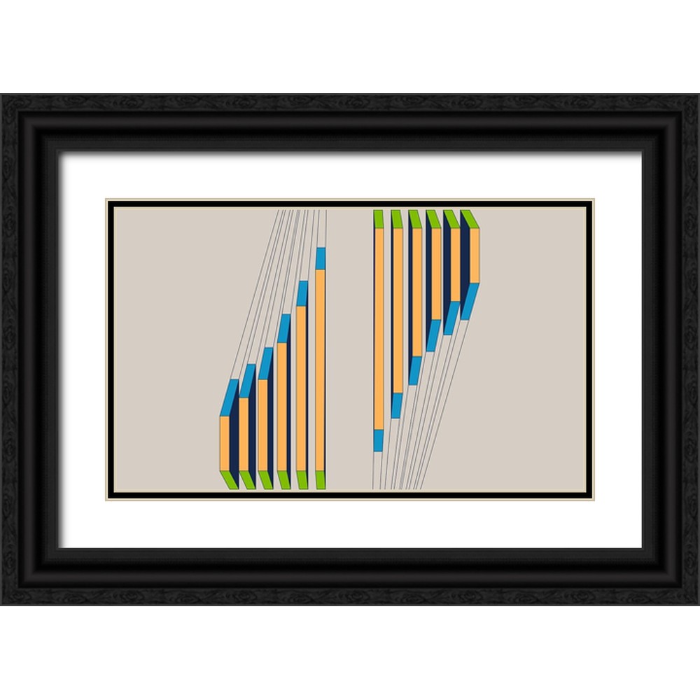 Hauanio, Sandi 24x16 Black Ornate Wood Framed with Double Matting ...