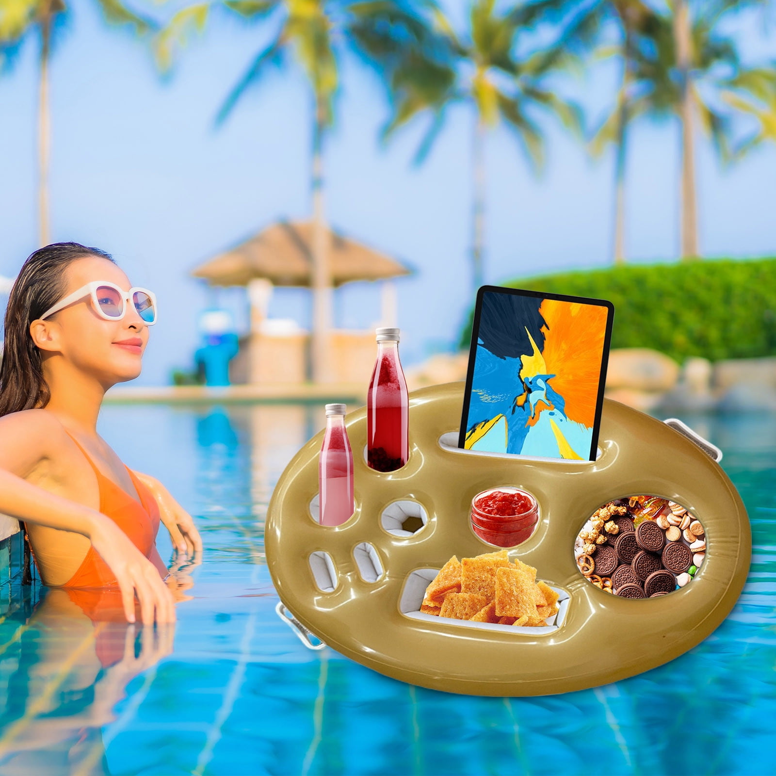 HauiWeiLyai Floating Table for Pool, Floating Drink Holder for Pool ...