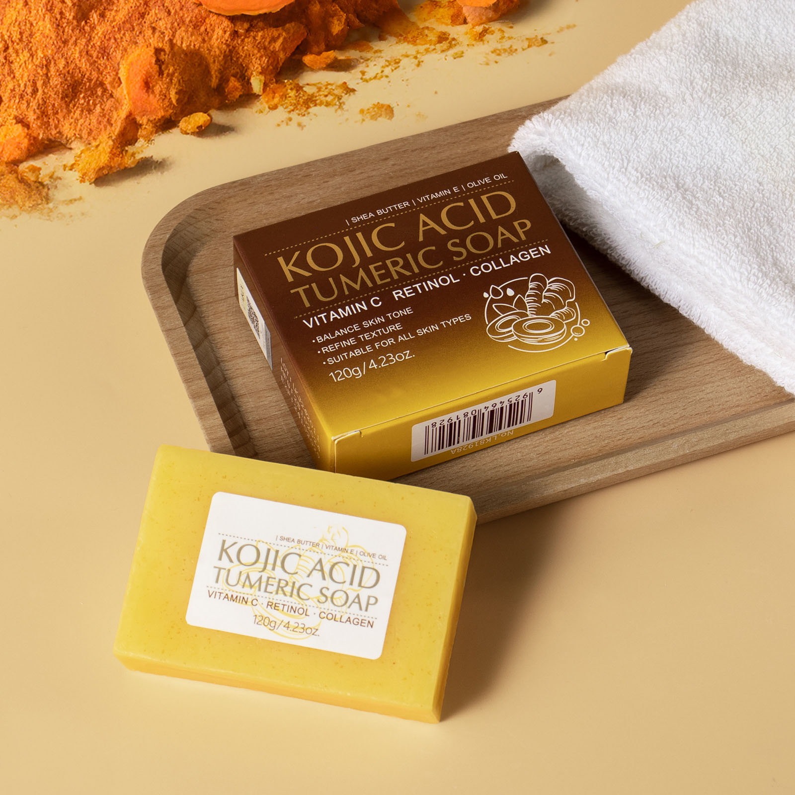 Hauiodp 120g Curcumin Ginger Yellow Soap Cleanses Facial Brightens And ...