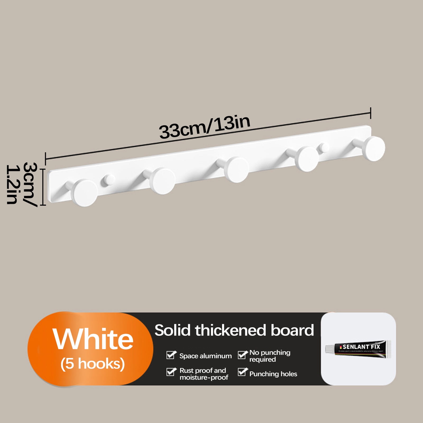 Hauiodp Coat Rack Wall Mounted, Heavy Duty Coat Hanger, Utility Kitchen Towel Holder, Hook Rail ...