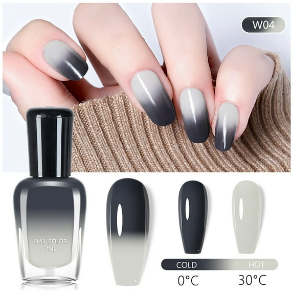 Hauiodp Color Changing Gel Nail Polish, Red Pink Glitter Blue Purple ...