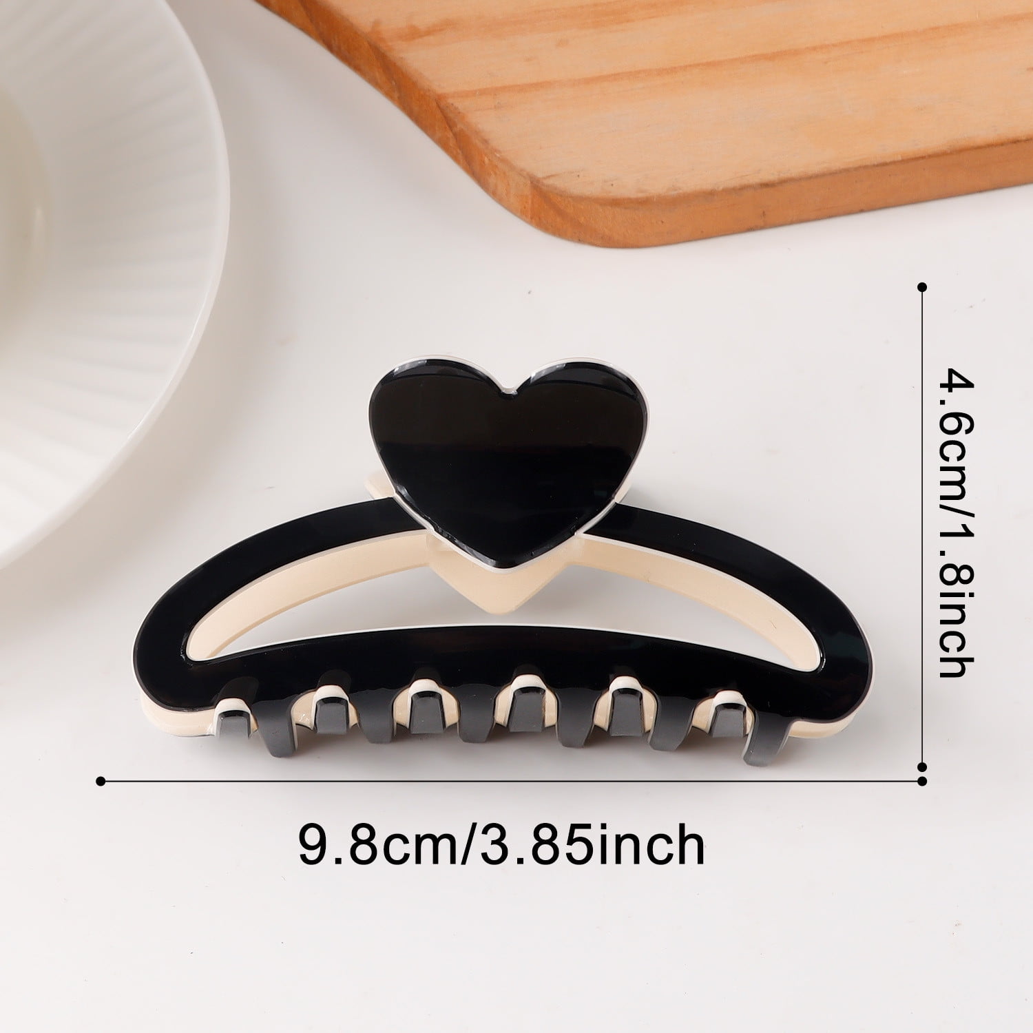 Hauiodp Heart Hair Claw Clip - Large 5.1in Plastic Jaw Clip For Thick ...