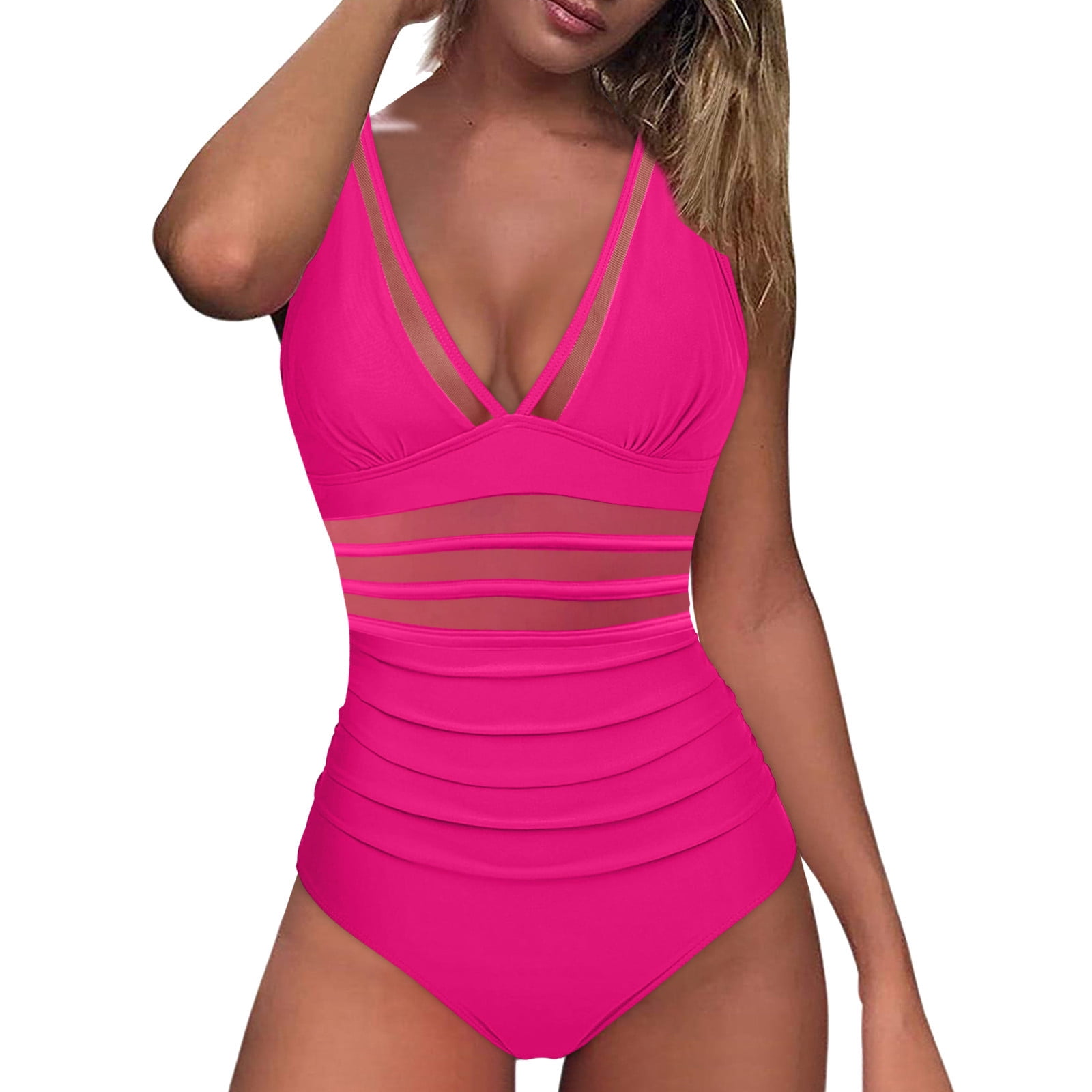 Hauiodp One Piece Swimsuits For Women Tummy Control Bikini Swimwear