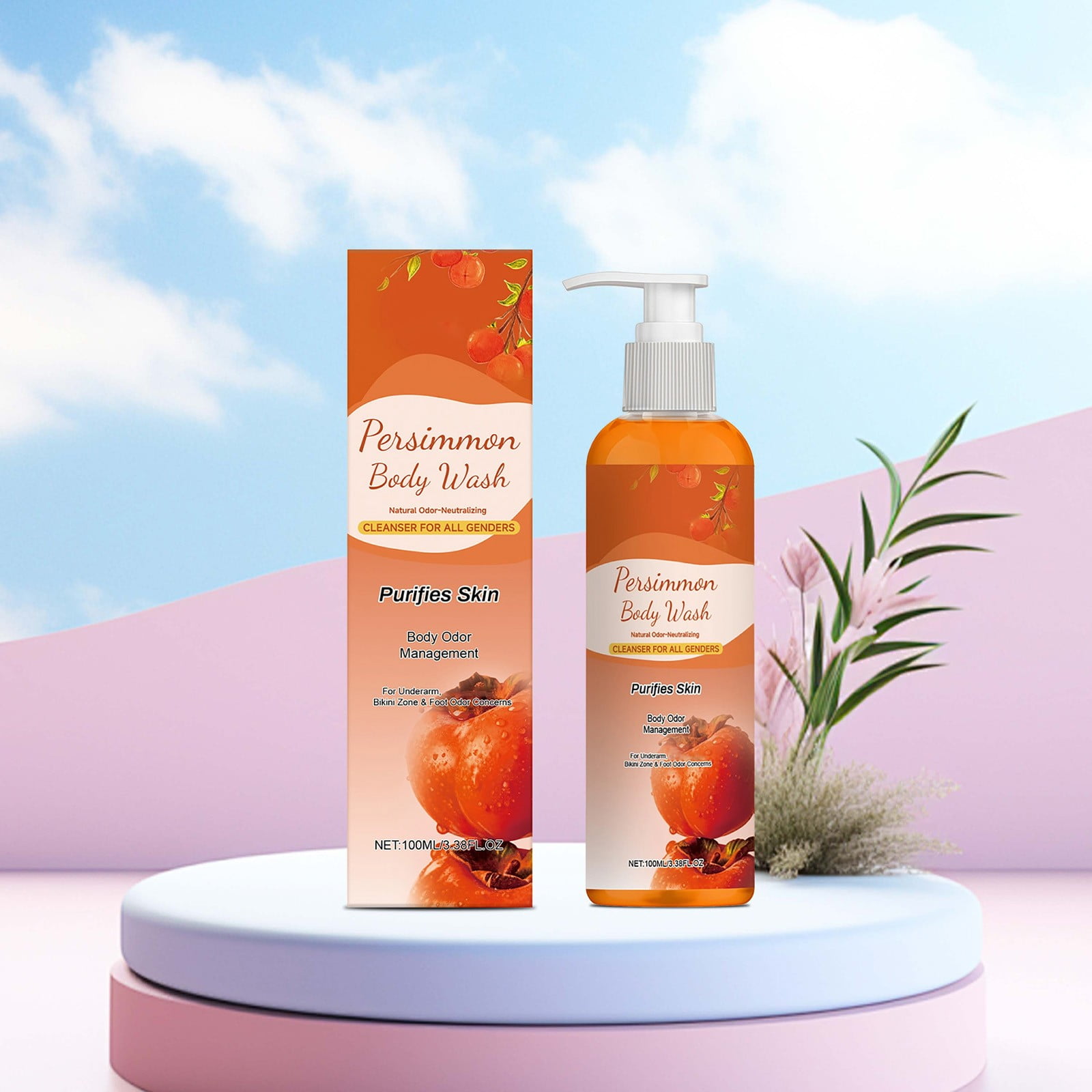 Hauiodp Persimmon Scented Shower Gel For Body Odor Unisex Multi Part ...