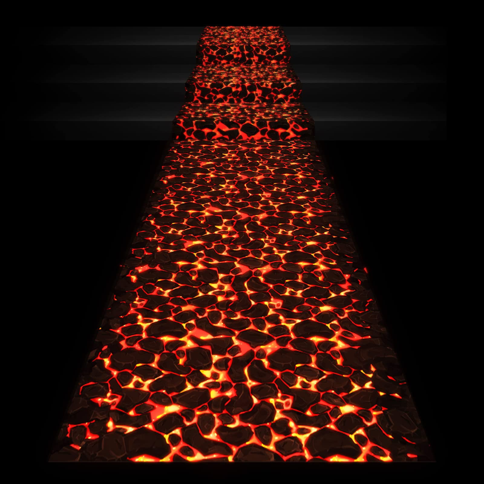 Haull 118 x 39 Inch Lava Aisle Runner Hot Coals Floor Runner Fire ...