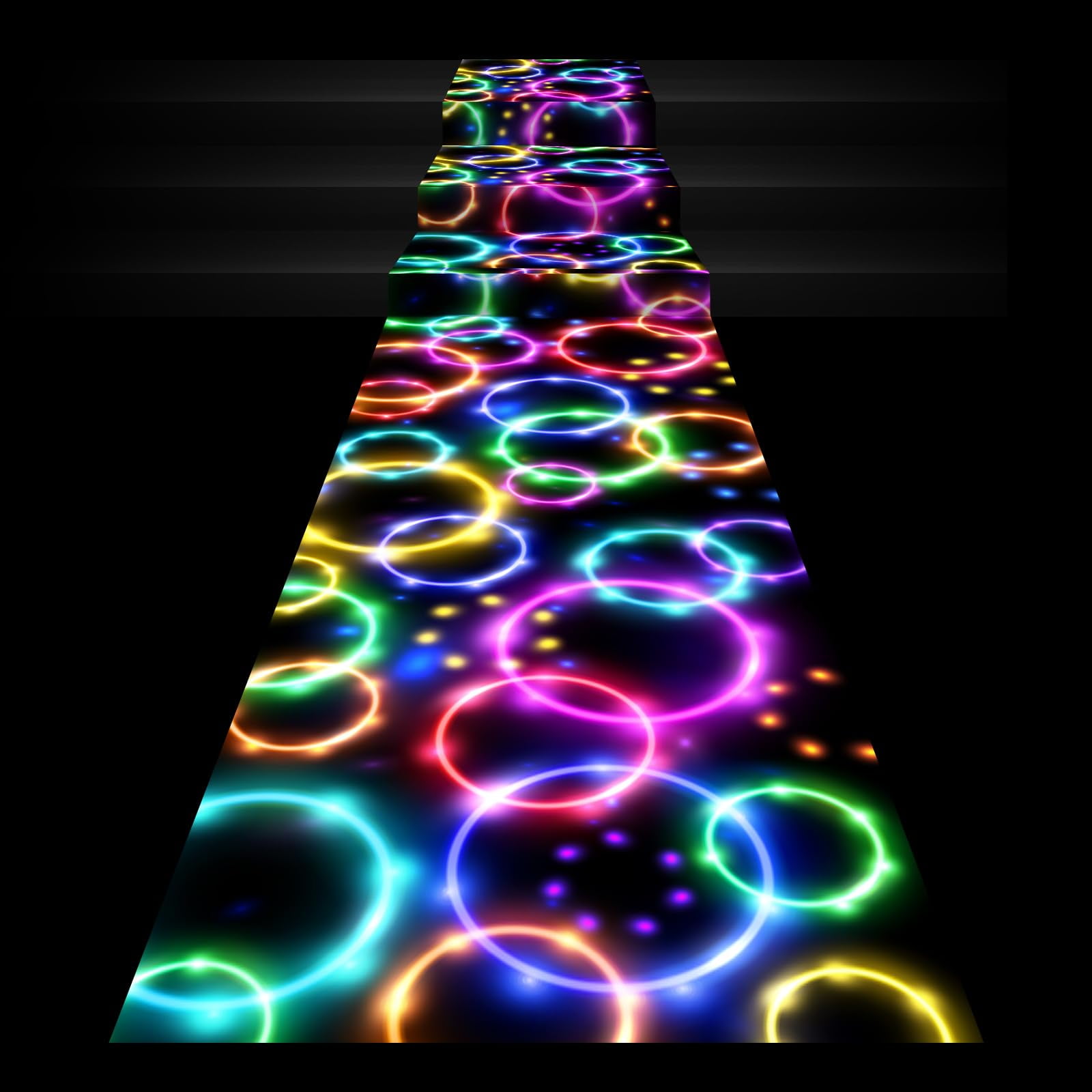 Haull 118 x 39 KEF16 Inch Neon Light Floor Glow in The Dark Runner Rug ...