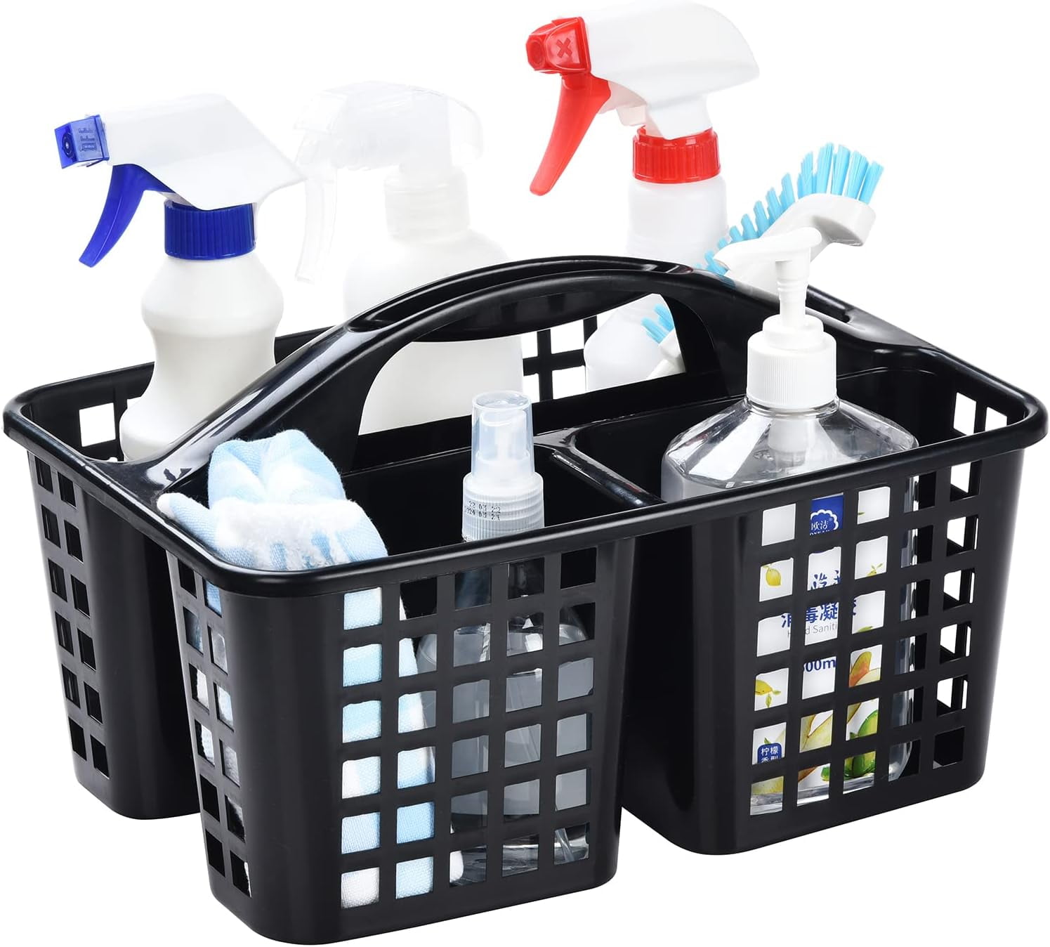 Haundry Plastic Shower Caddy Basket with 3 Compartments, Portable ...