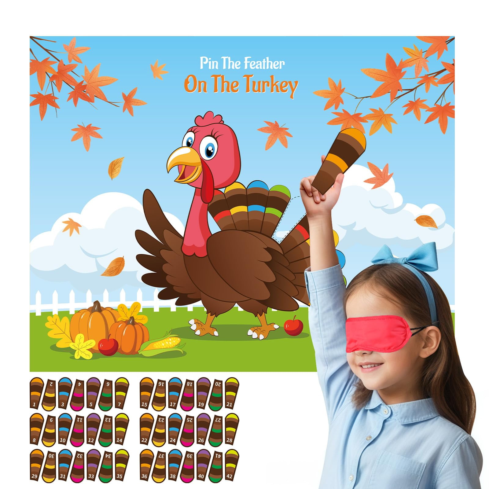 Haunt Couture 45 Pcs AIF4 Thanksgiving Games - Pin The Tail on The ...