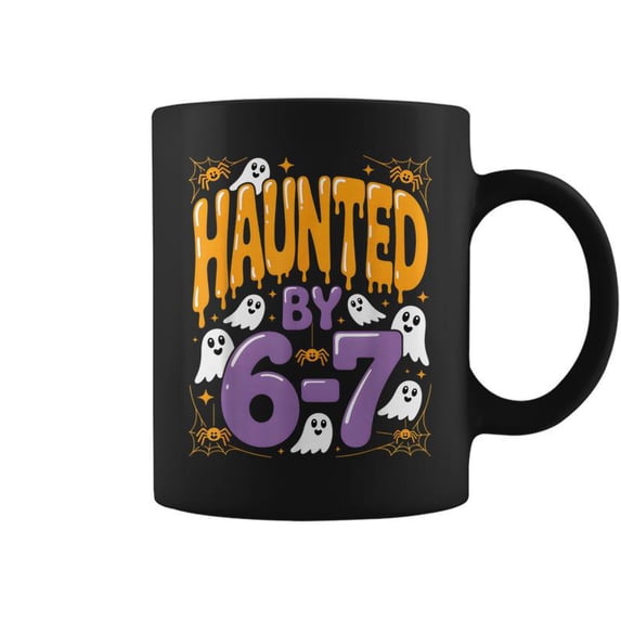 Haunted By 6 7 Halloween Ghosts And Spiders Six Seven Gen Coffee Mugs ...